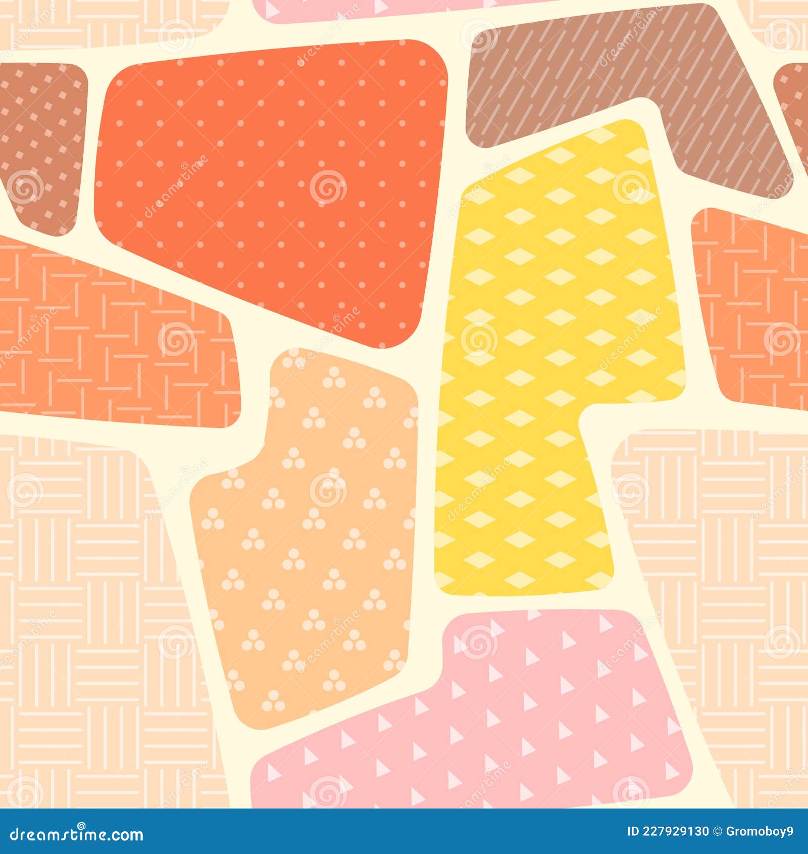 Colourful Seamless Patchwork with Different Patterns. Vector Design ...