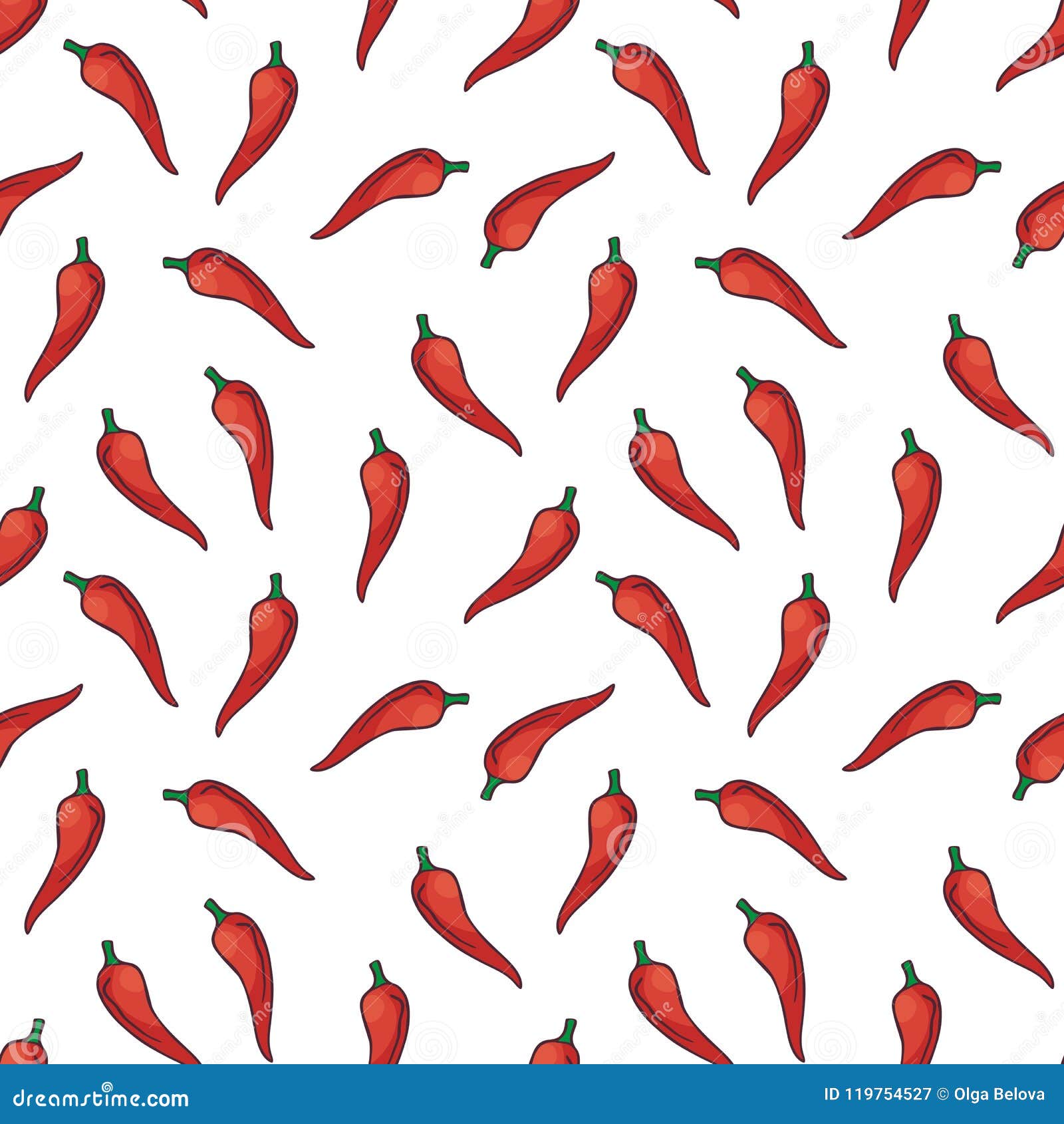 Hot pepper in doodle style stock vector. Illustration of fresh - 119754527