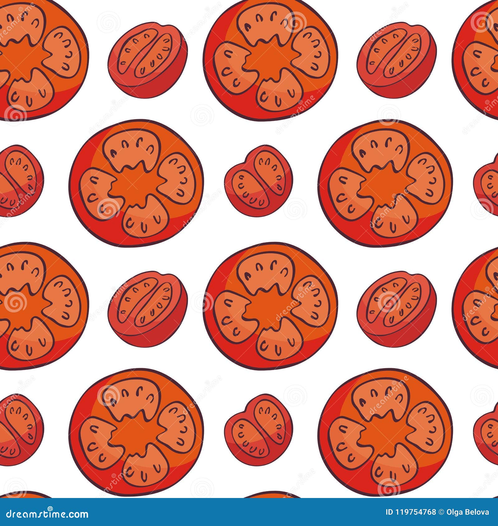 Sliced tomatoes pattern stock vector. Illustration of fresh - 119754768