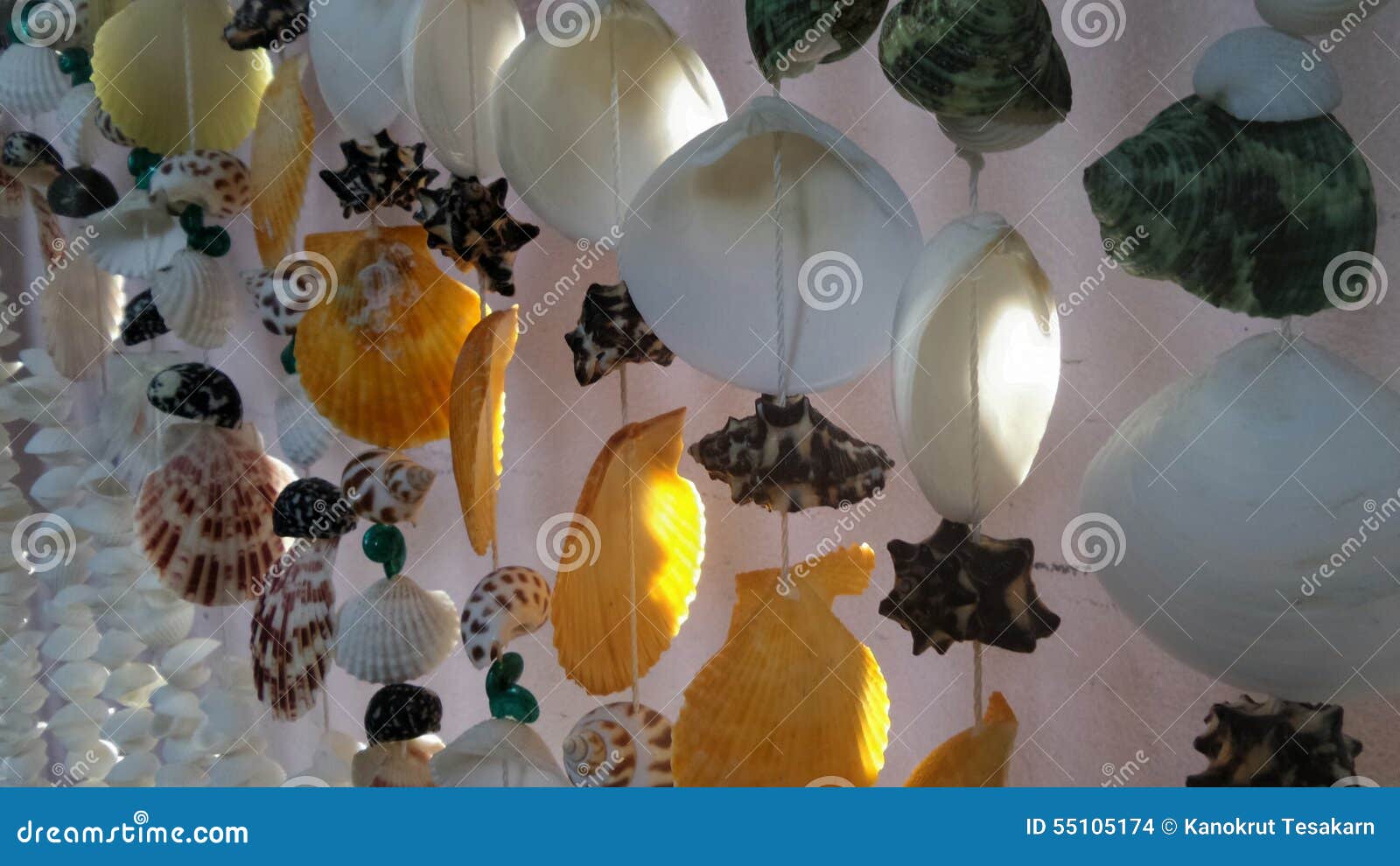 Colourful seashell mobile stock photo. Image of nature - 55105174