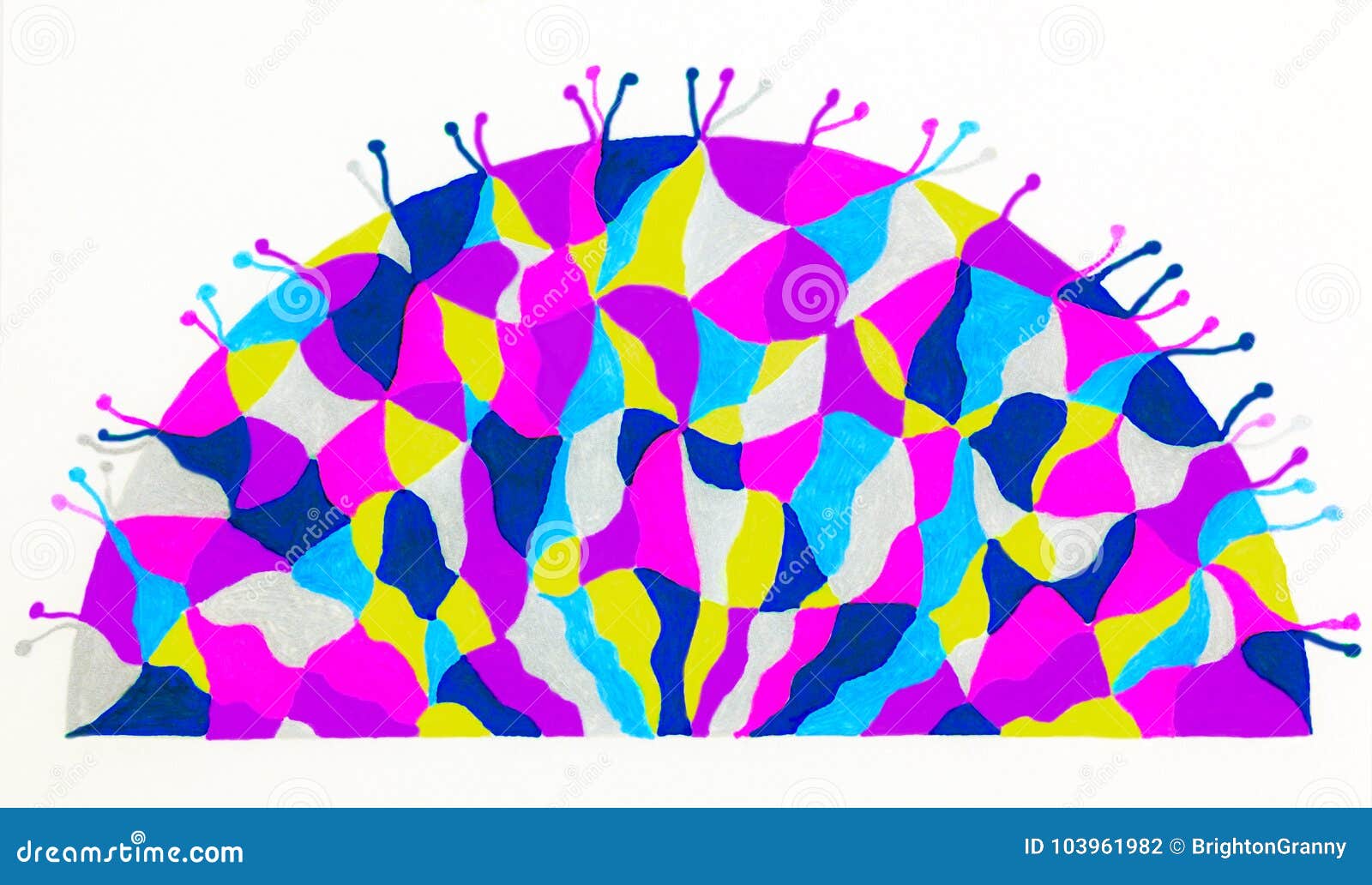 Colourful Semi Circle Pattern. Stock Illustration - Illustration of ...
