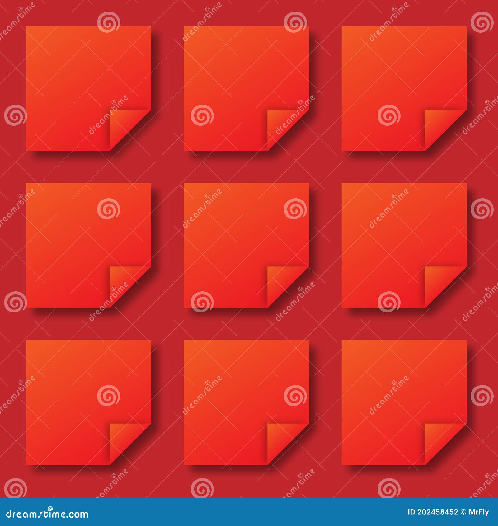 Red Set of Post-it Notes, Vector Illustration Stock Vector ...