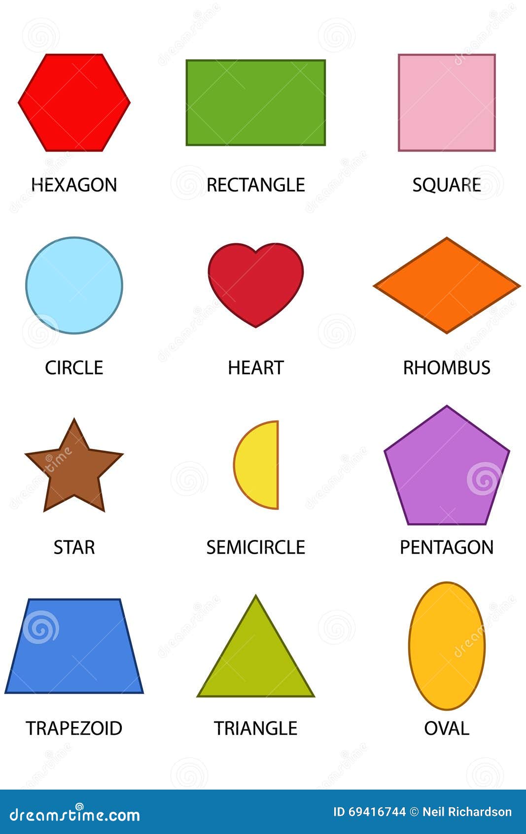 12 Colourful Shapes stock vector. Illustration of colorful - 69416744