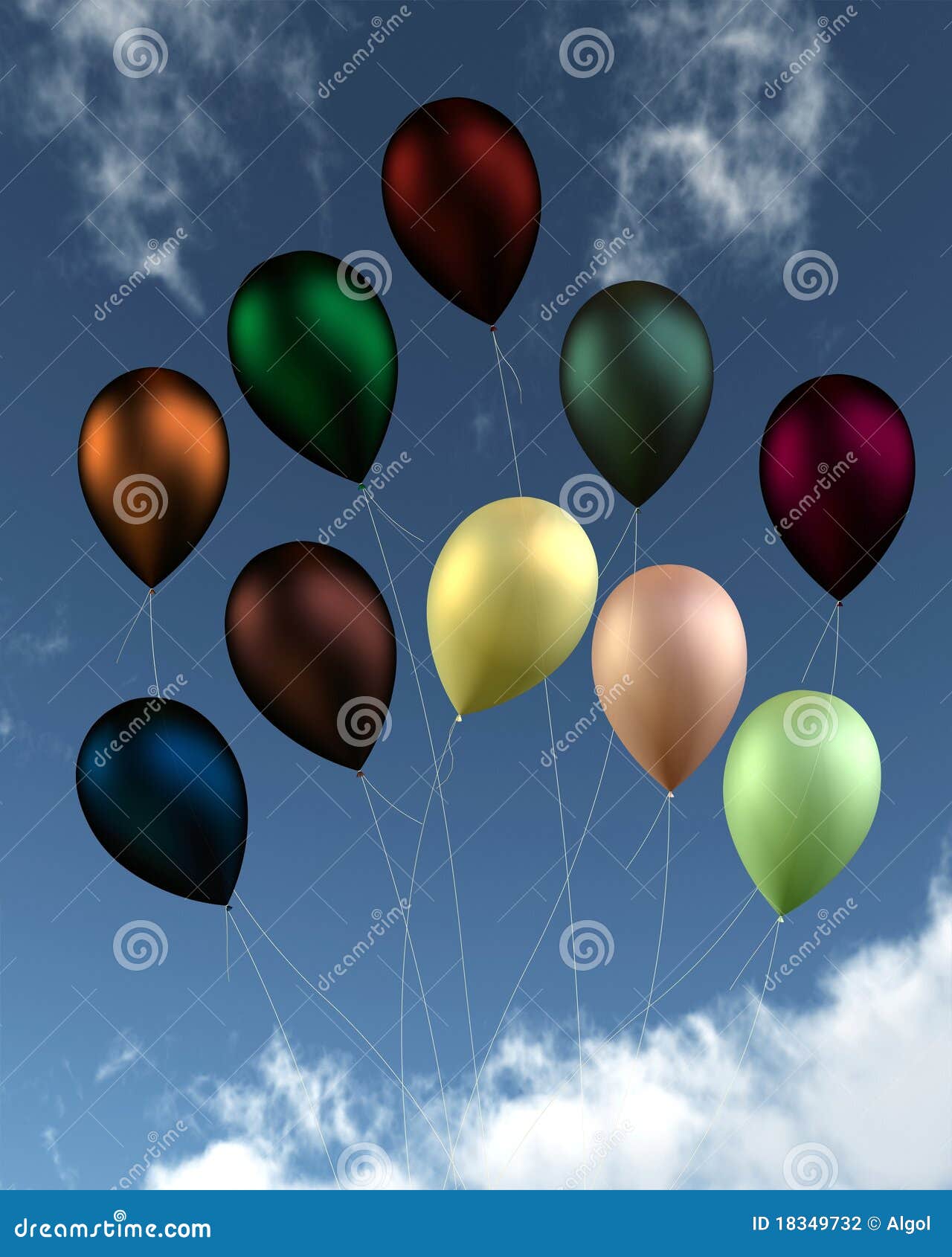 Colourful Shiny Balloons stock illustration. Illustration of purple ...