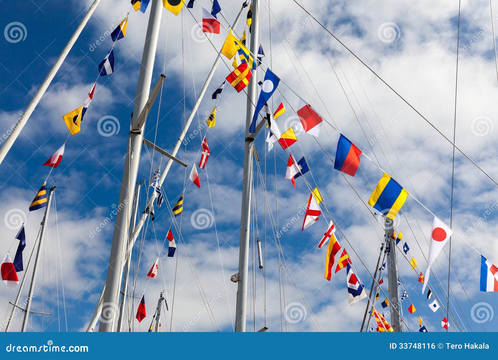 Colourful Signal Flags on a Sailing Boat Stock Photo - Image of stripe ...