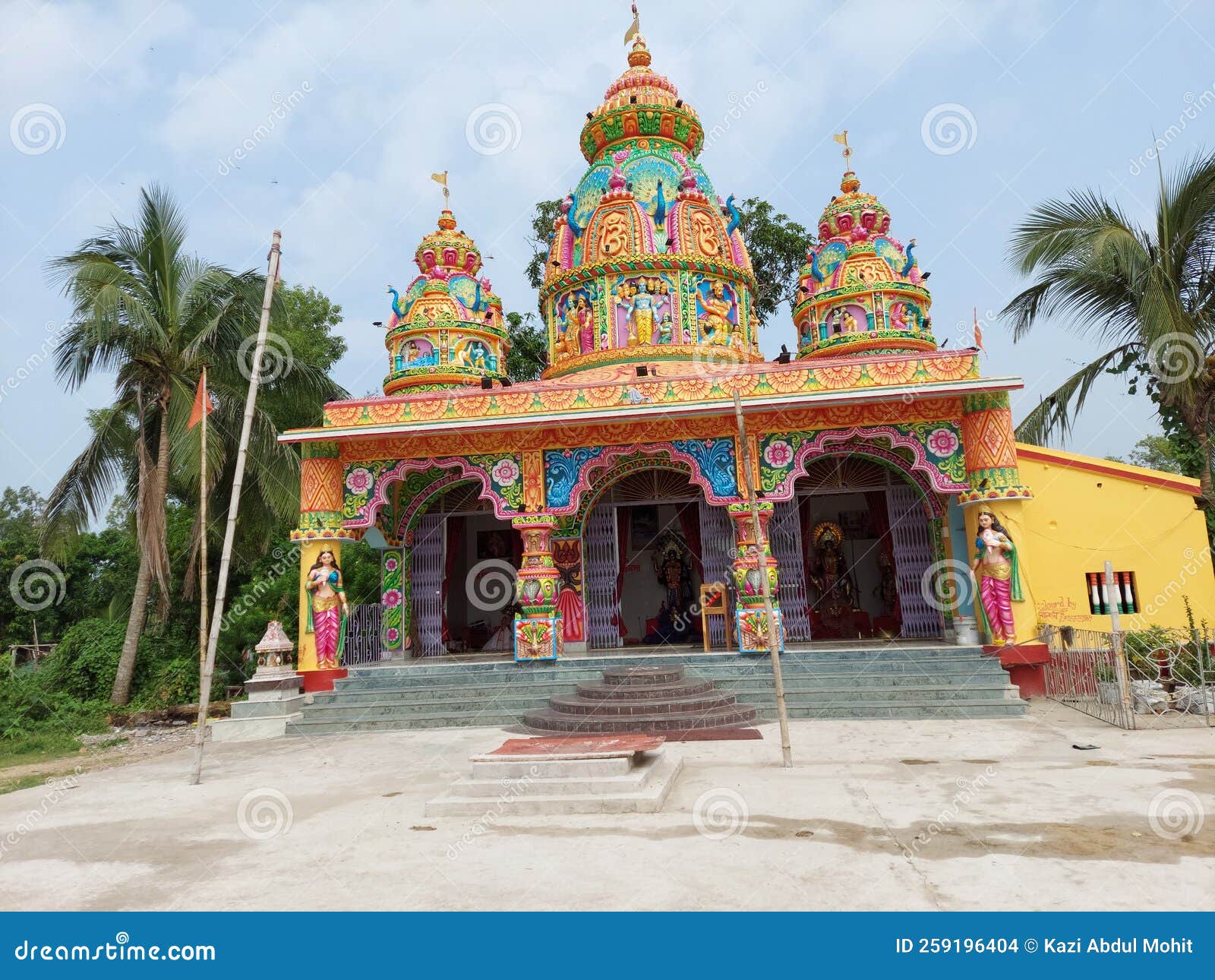 A Colourful Sitala Mandir of Mandarmani,India. Stock Photo - Image of ...