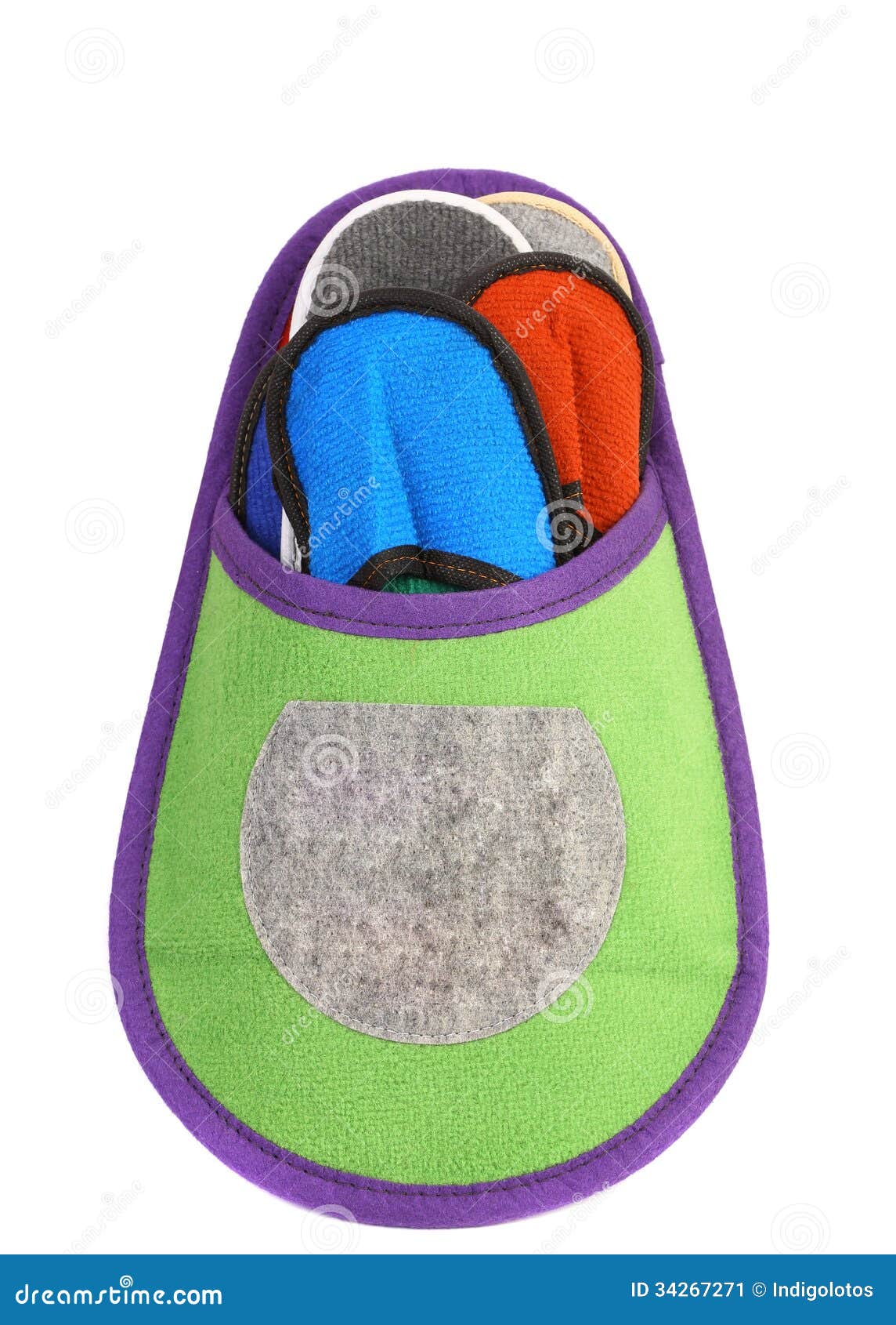 Colourful Slippers into Big Slipper Stock Image - Image of dress, foot ...