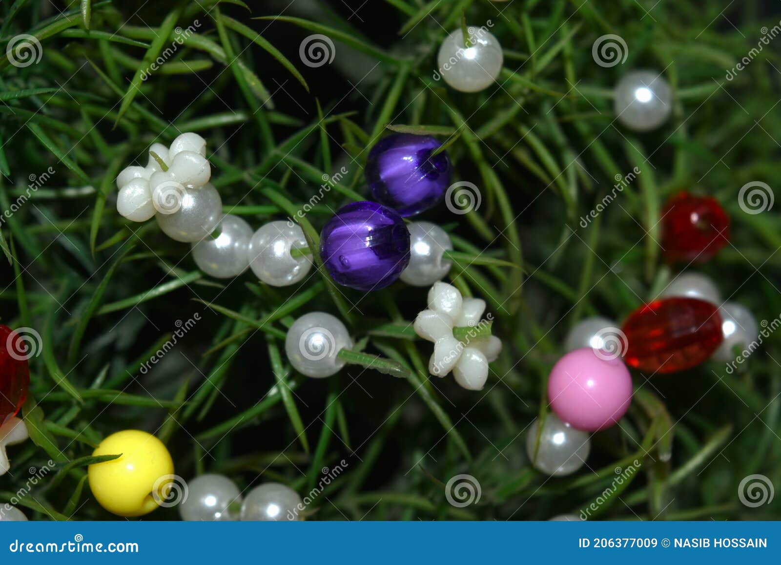 Colourful Small Plastic Objects with Green Background Stock Image ...