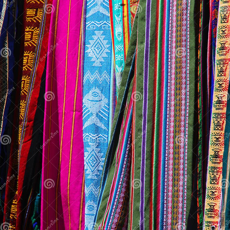 Colourful South American Fabrics Stock Photo - Image of fabric, pattern ...
