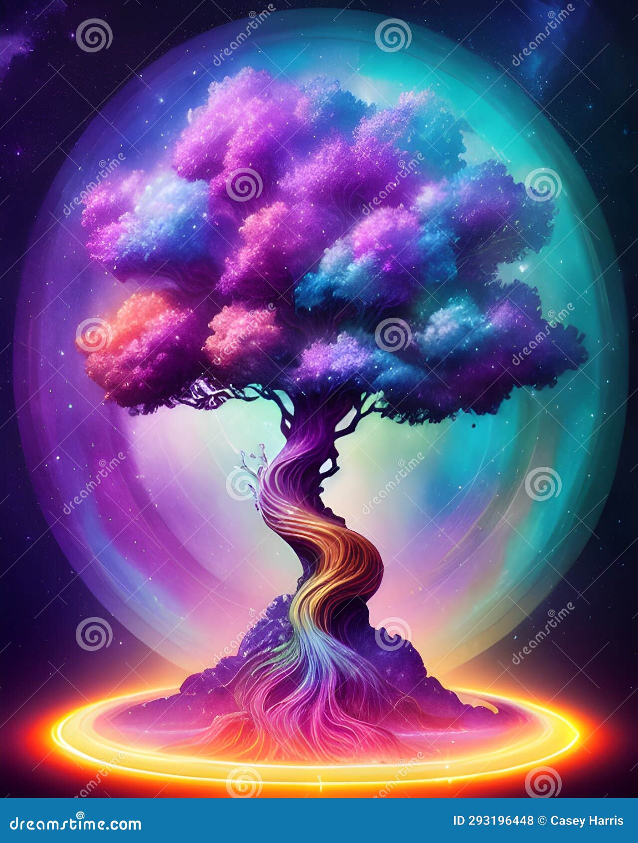Colourful space tree stock illustration. Illustration of nebula - 293196448