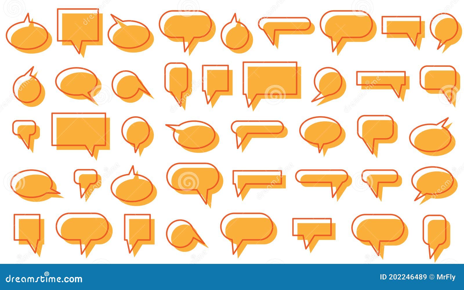 Bright Orange Speech Box Set, Vector Illustration Stock Vector ...