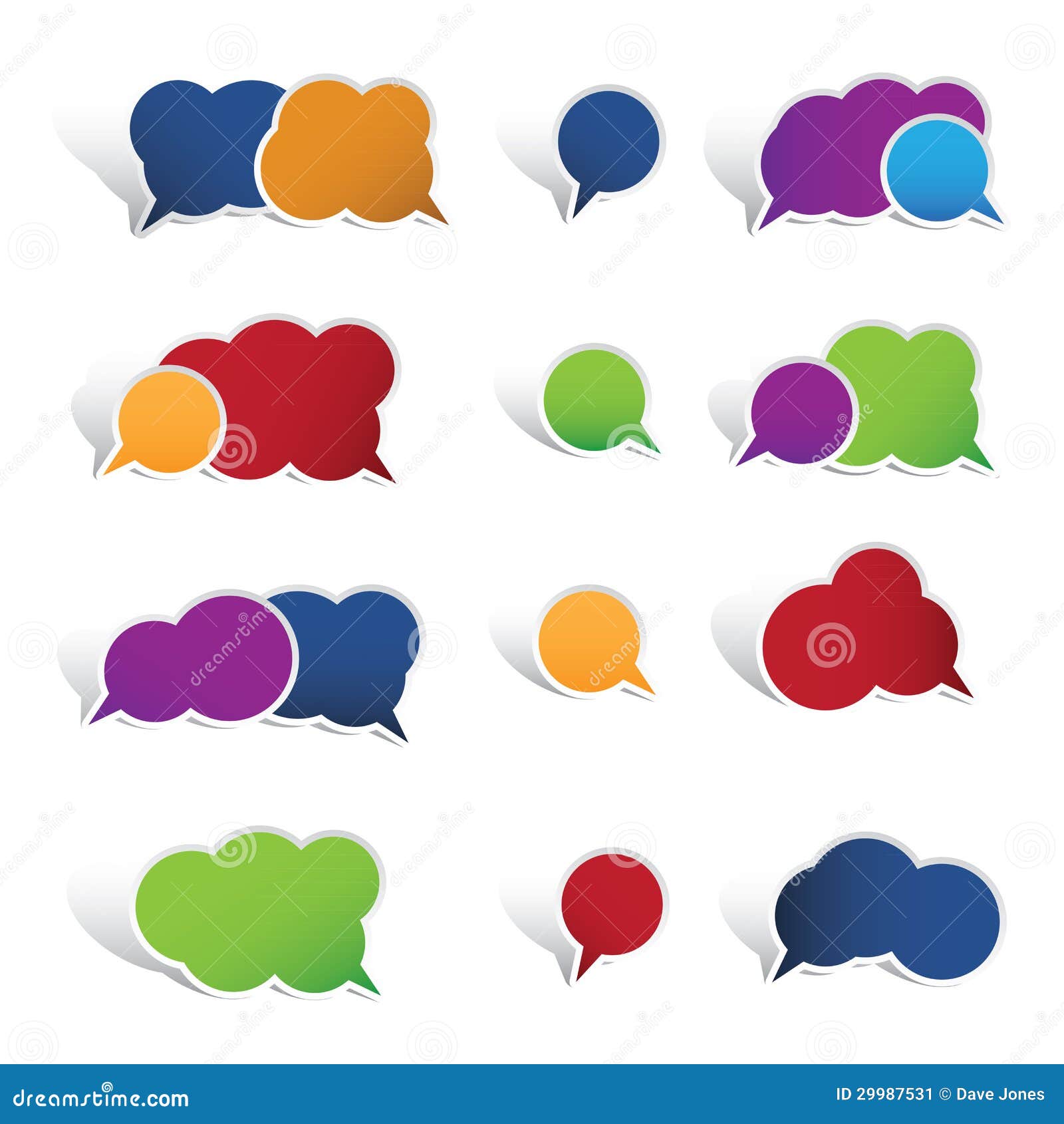 Colourful Speech Bubbles Isolated on White Backgro Stock Vector ...