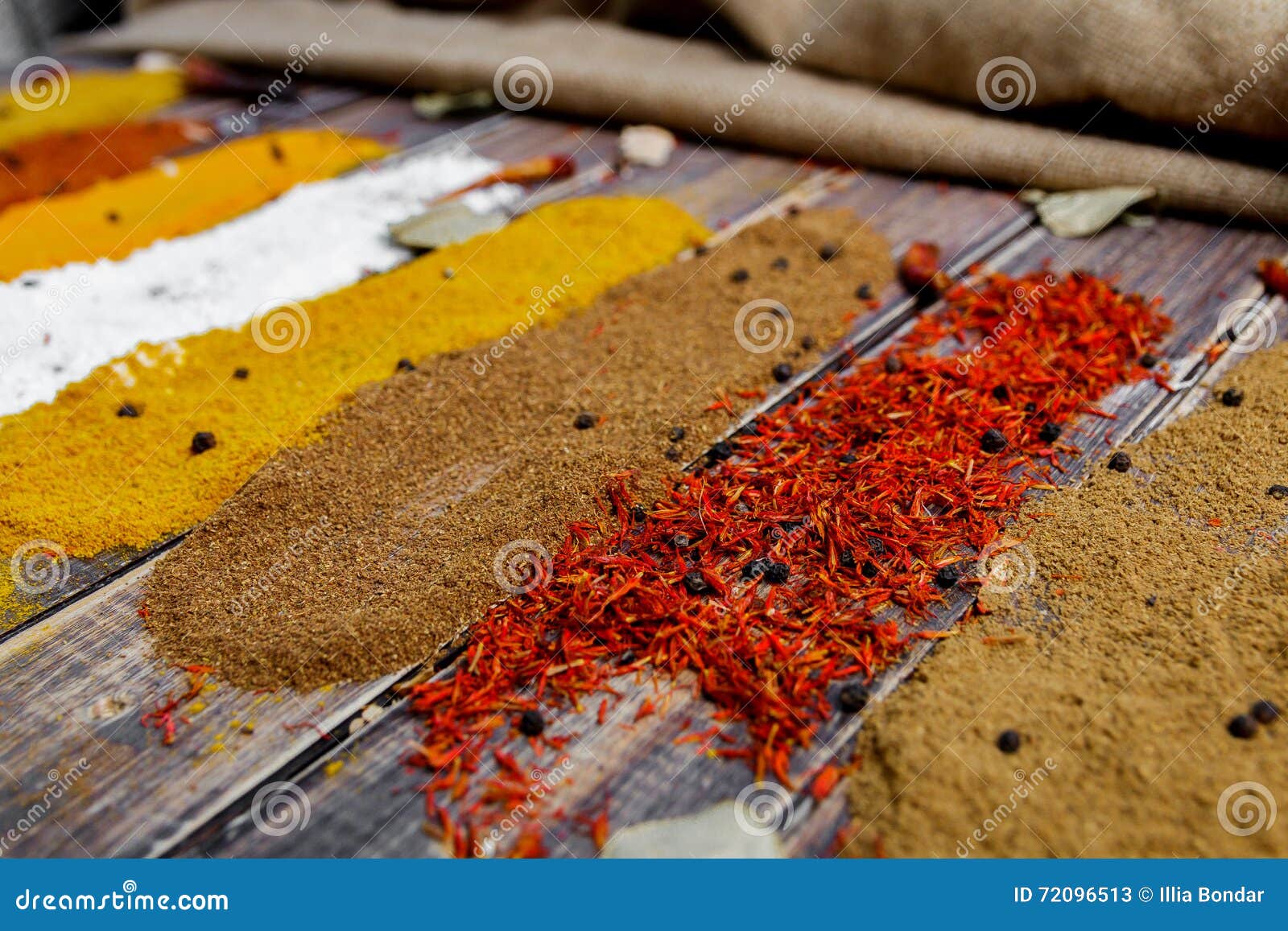 Colourful Spices on the Table Stock Image - Image of seed, chili: 72096513
