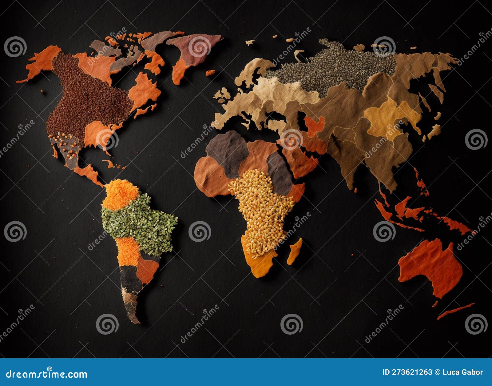 Colourful Spices World Map Royalty-Free Stock Image | CartoonDealer.com ...