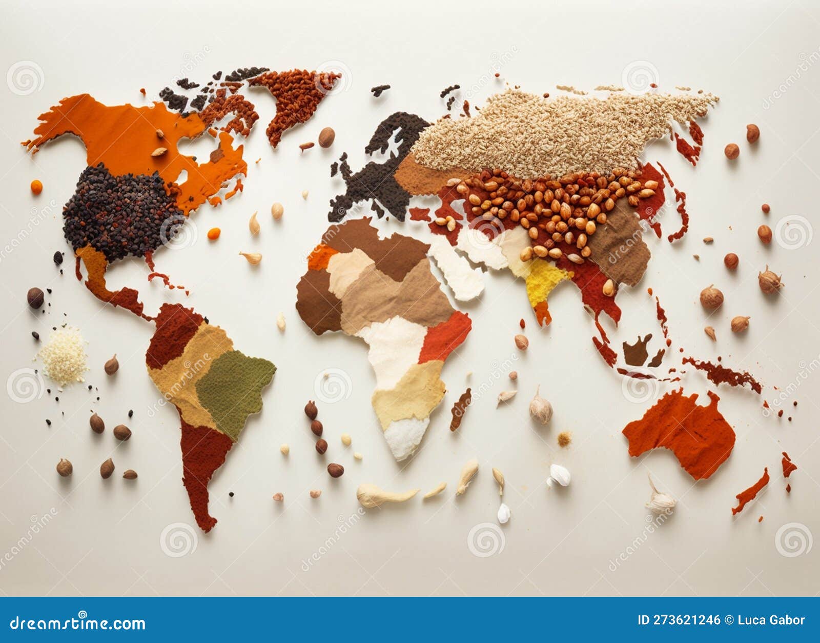 Colourful spices world map stock illustration. Illustration of nature ...