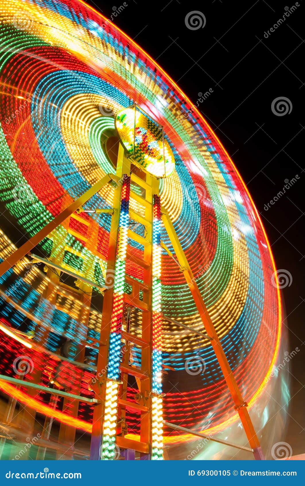 Colourful Spinning Fun Fair Light Trail Stock Image - Image of spinning ...
