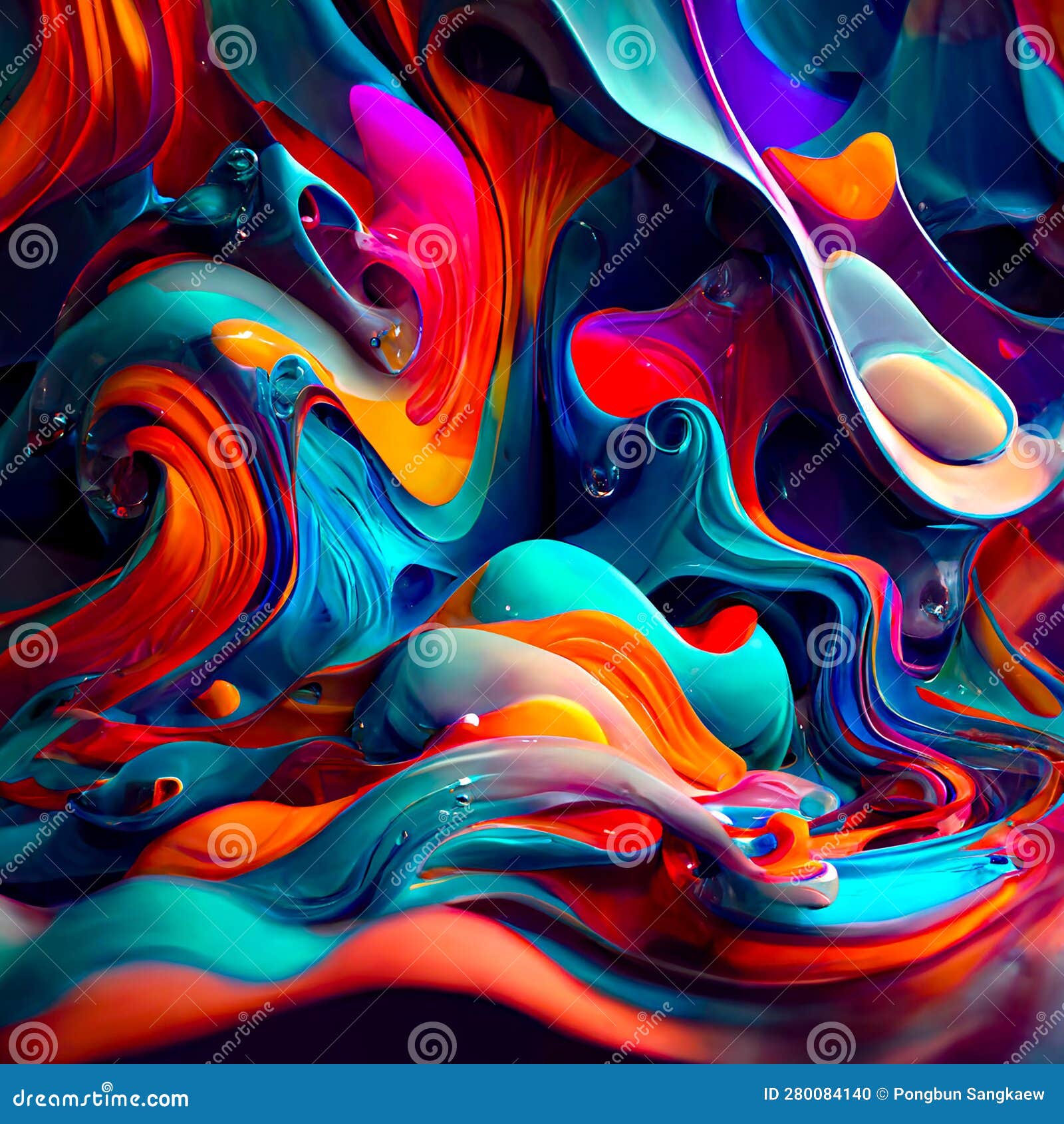 Colourful Splashed Color Background Stock Illustration - Illustration ...