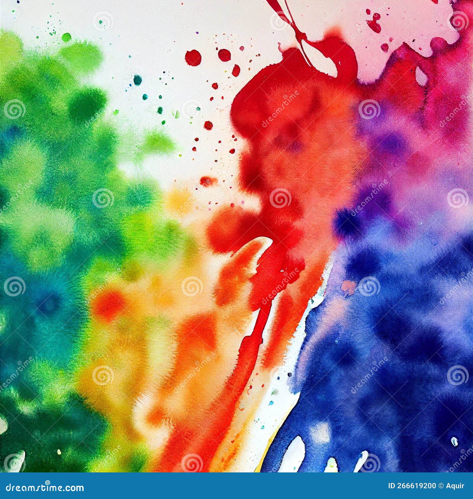 Watercolor Rainbow Splash. Abstract Rainbow Coloured Watercolor ...