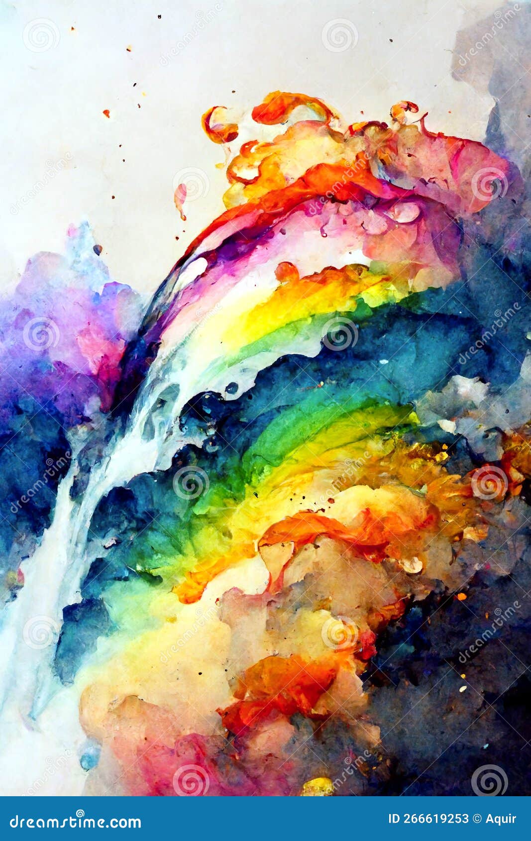 Watercolor Rainbow Splash. Abstract Rainbow Coloured Watercolor ...