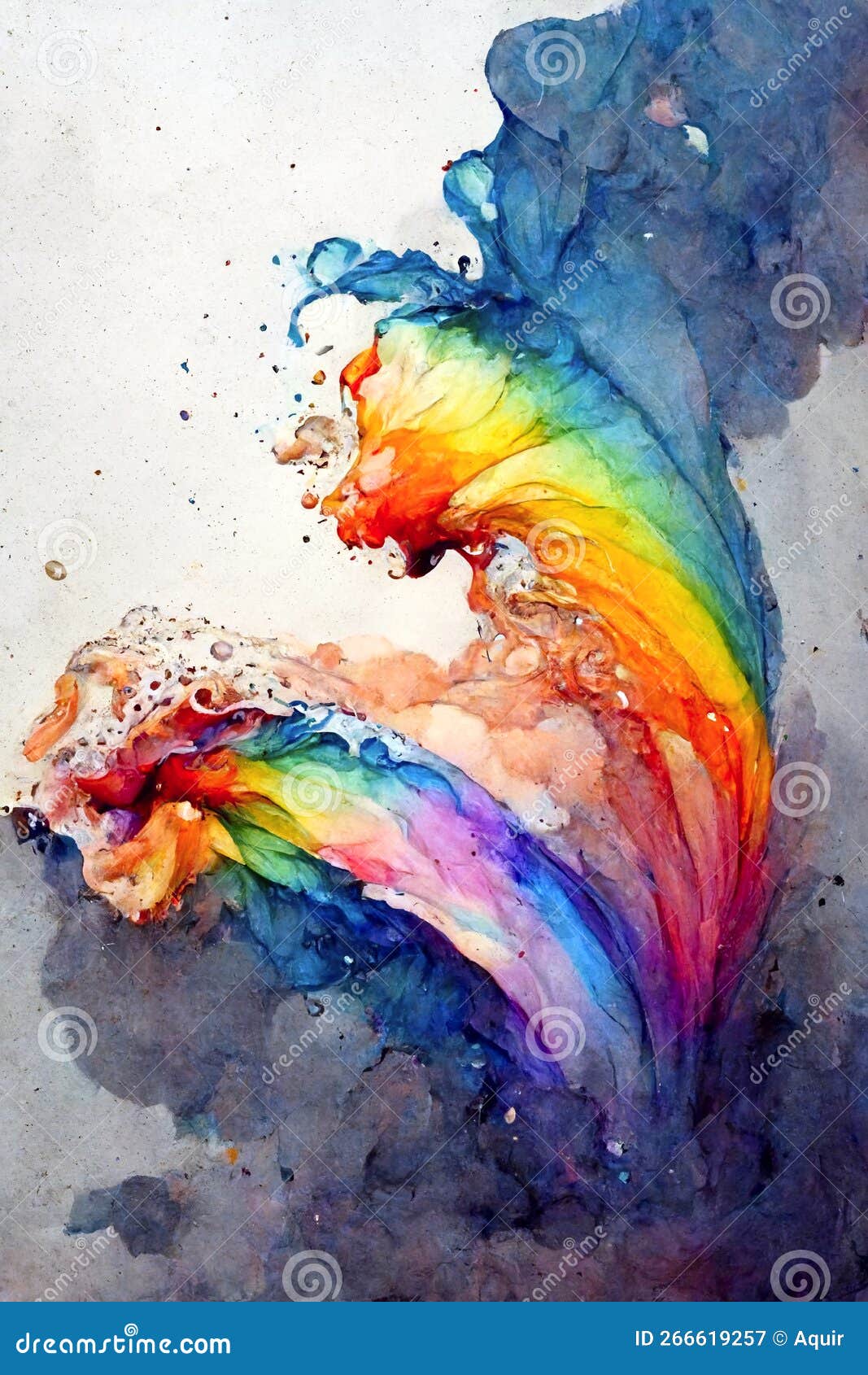 Watercolor Rainbow Splash. Abstract Rainbow Coloured Watercolor ...