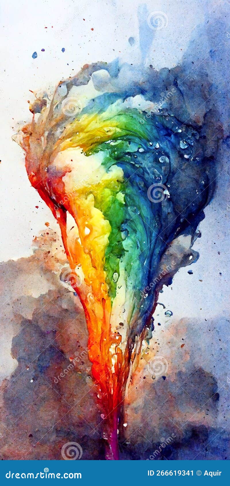 Watercolor Rainbow Splash. Abstract Rainbow Coloured Watercolor ...