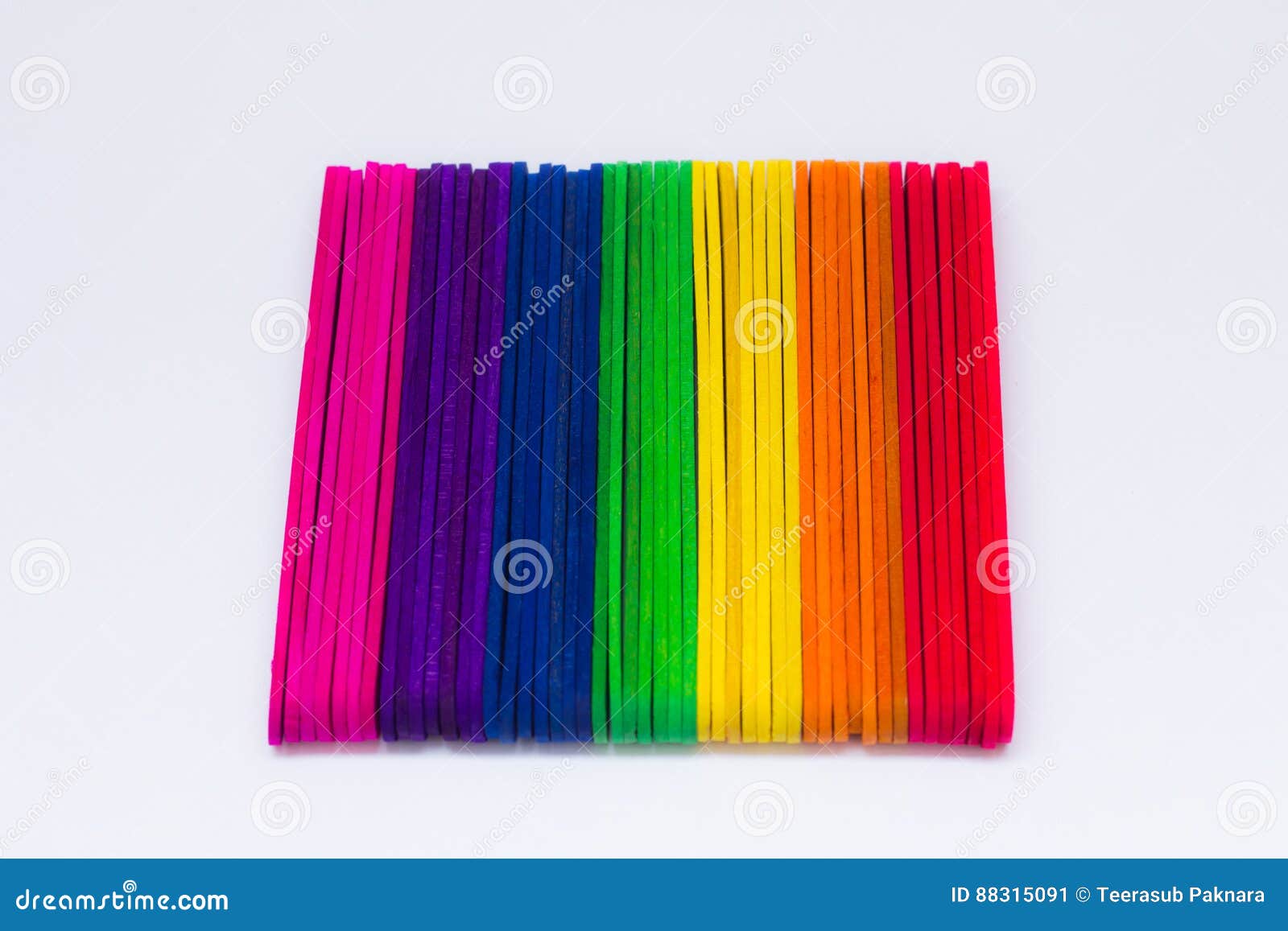Colourful Square Popsicle Sticks Ice Cream Stock Image - Image of ...