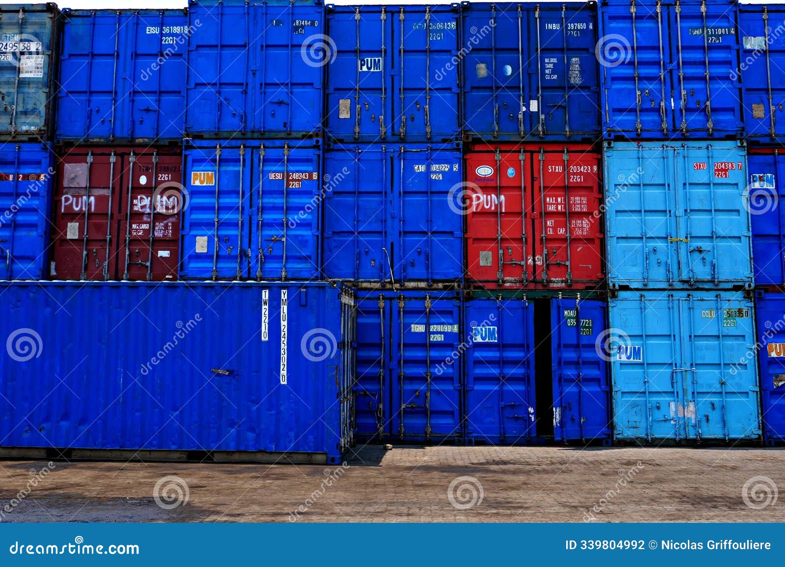 Colourful Stack of Cargo Containers in Jakarta Harbour Editorial ...