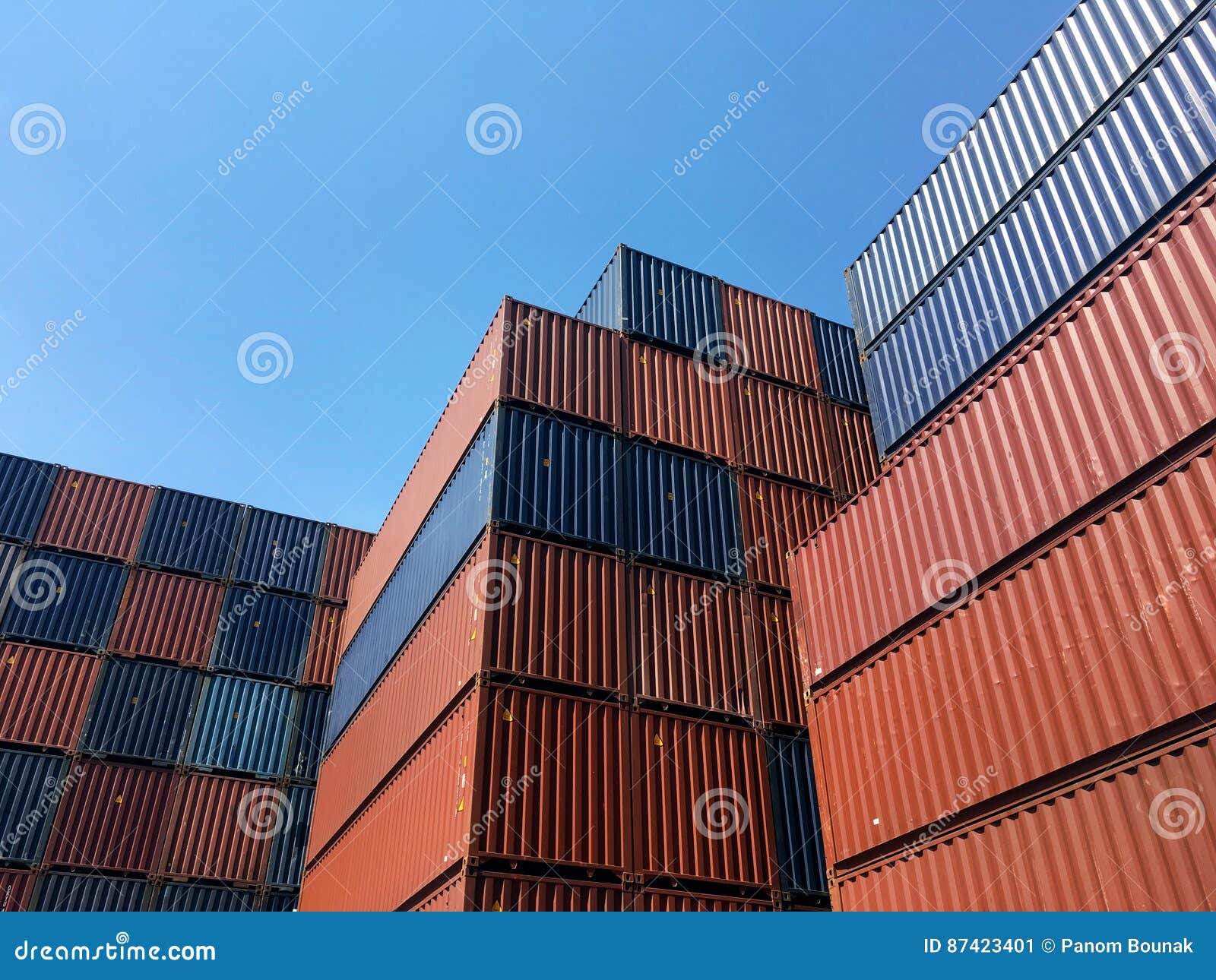 Colourful Stack Pattern of Cargo Shipping Containers in Shipping Stock ...