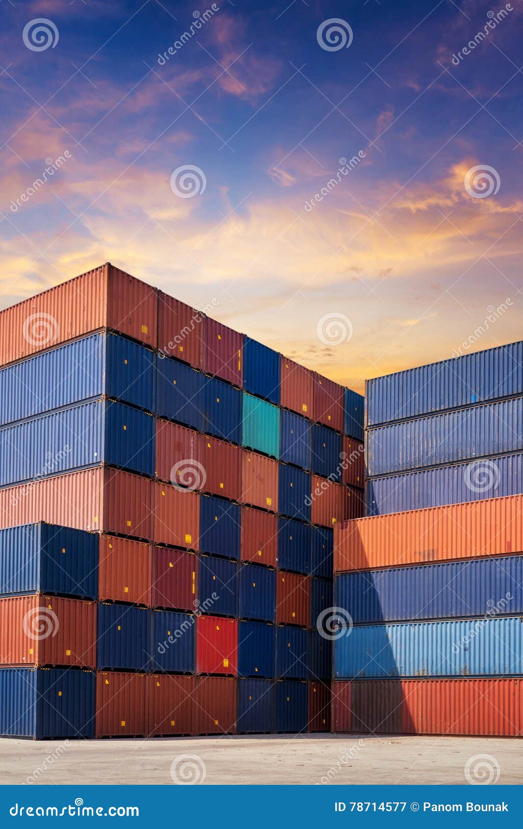 Colourful Stack Pattern of Cargo Shipping Containers Stock Image ...