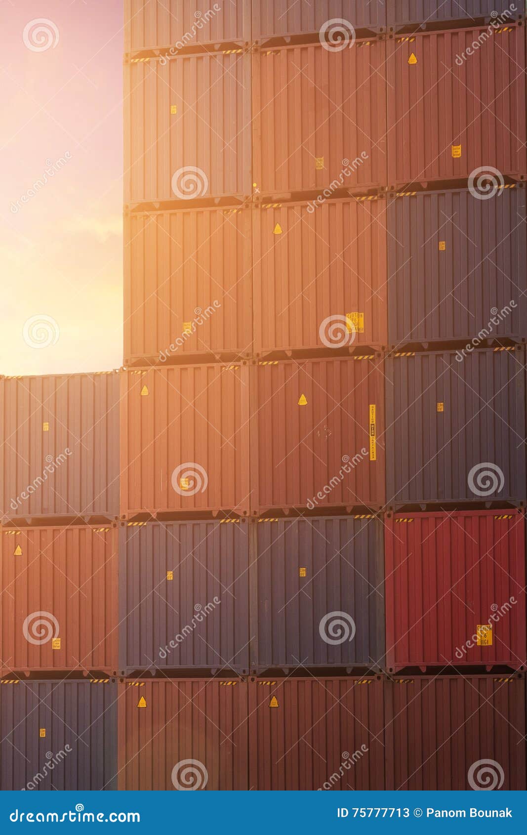 Colourful Stack Pattern of Cargo Shipping Containers Stock Image ...