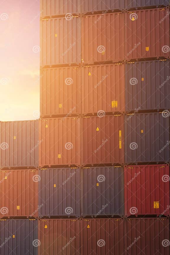 Colourful Stack Pattern of Cargo Shipping Containers Stock Image ...