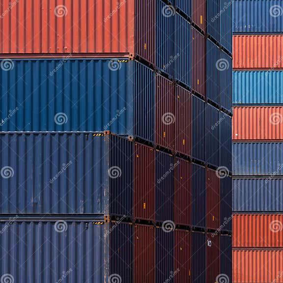 Colourful Stack Pattern of Cargo Shipping Containers Stock Photo ...