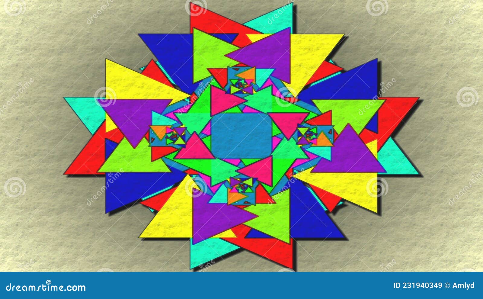 Colourful Stack of Triangles Stock Illustration - Illustration of muted ...