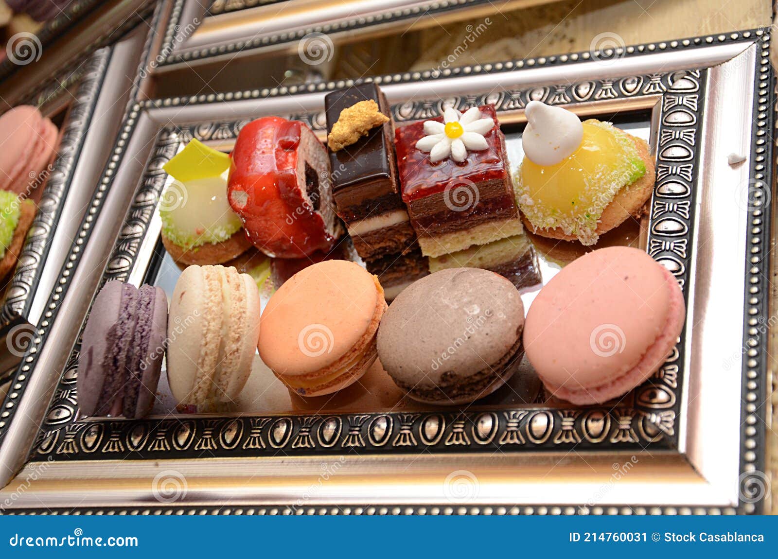 Colourful Stacked French Macarons. Colourful Typical French Pastry ...