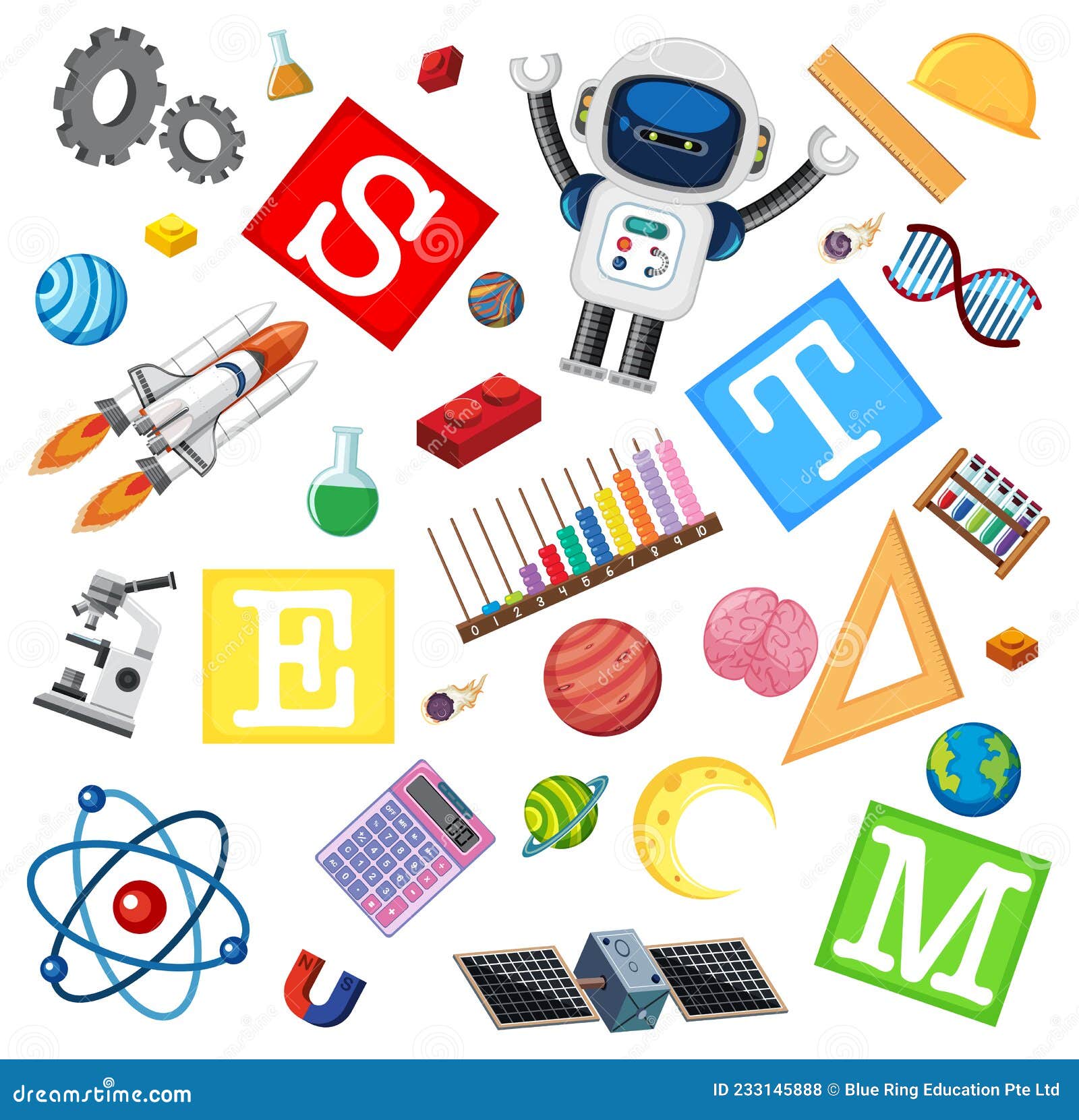 Colourful STEM Education Logo with Learning Elements Stock Vector ...