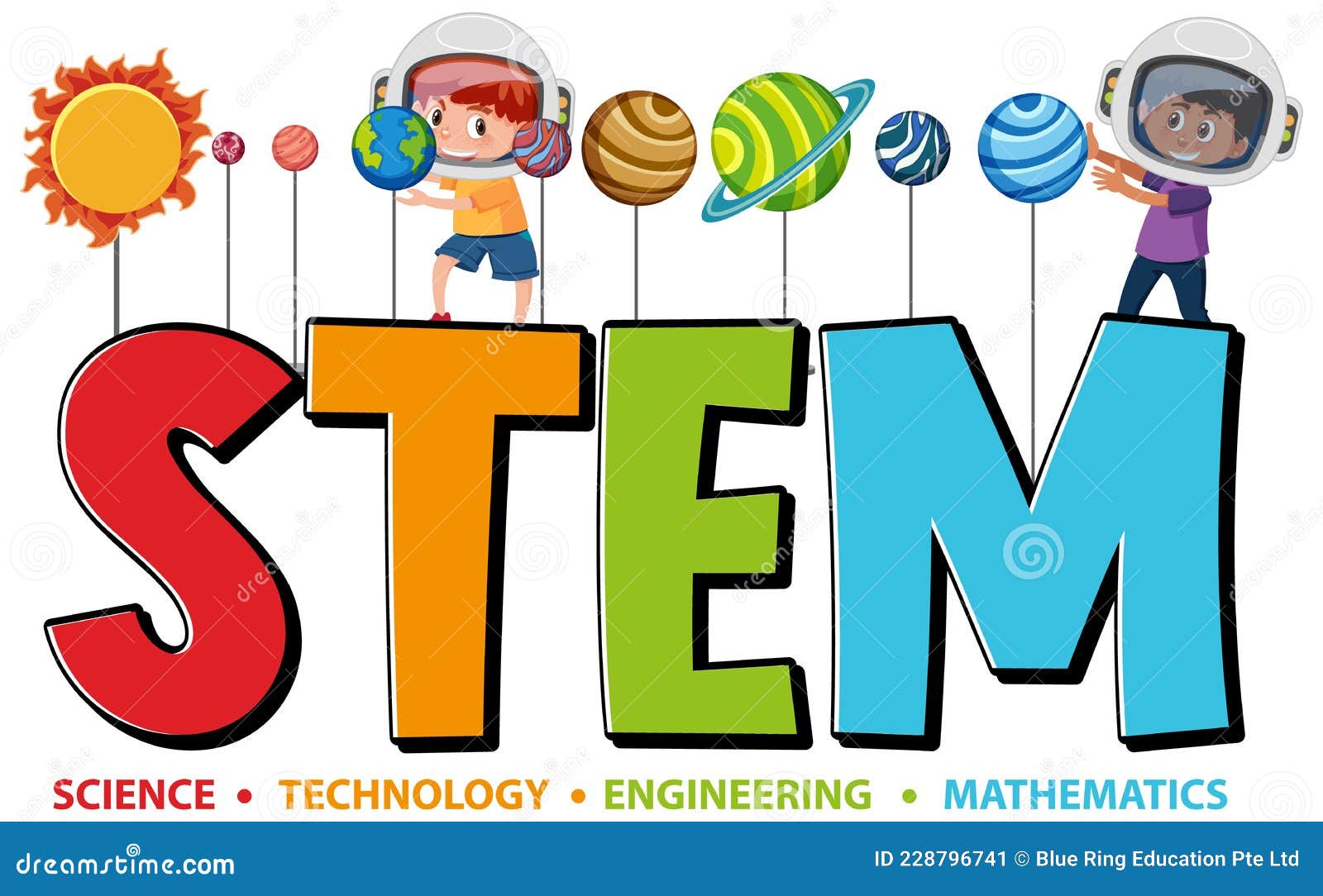 Colourful STEM Education Text Icon Stock Vector - Illustration of ...