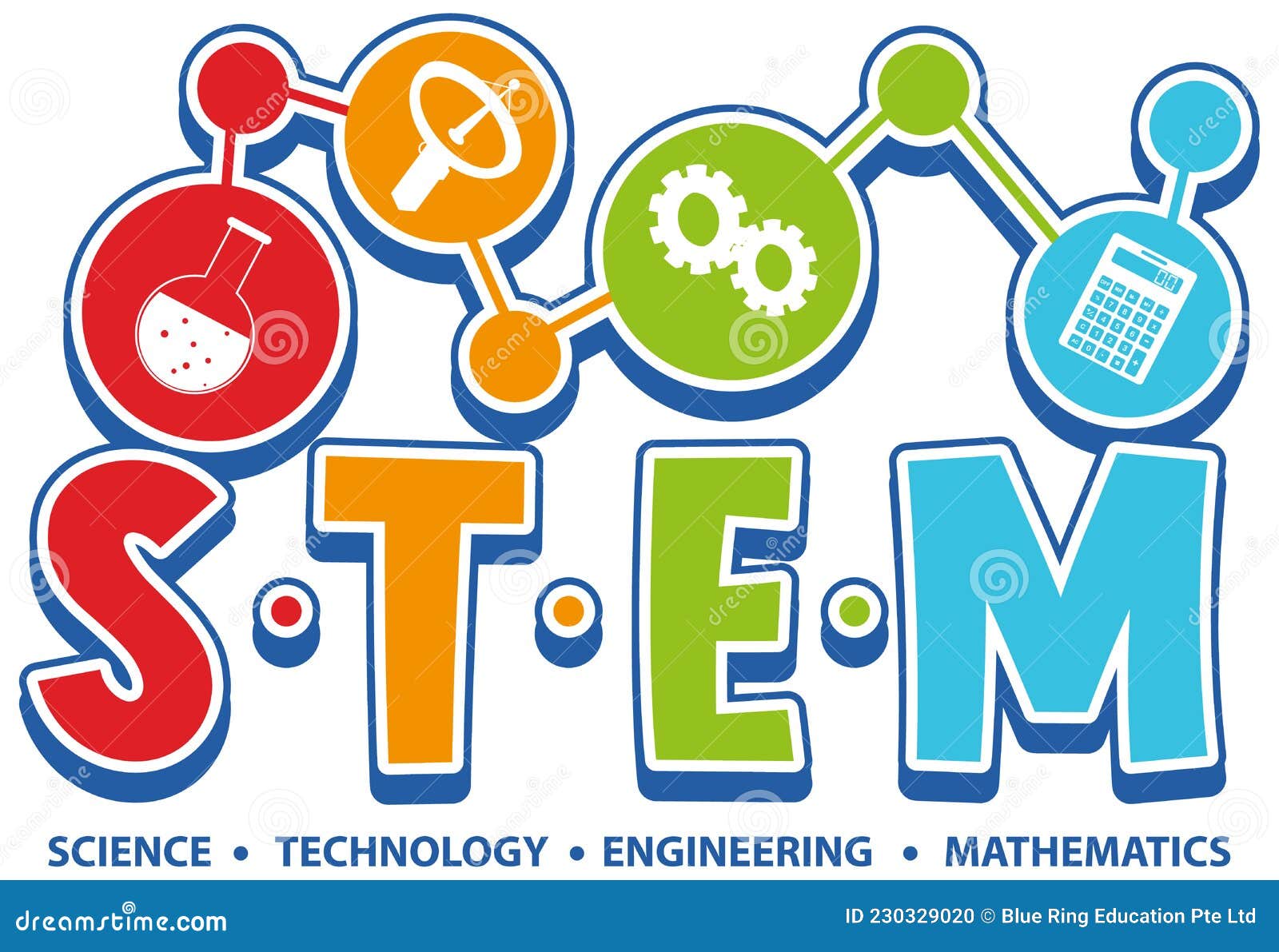 Colourful STEM Education Text Icon Stock Vector - Illustration of ...