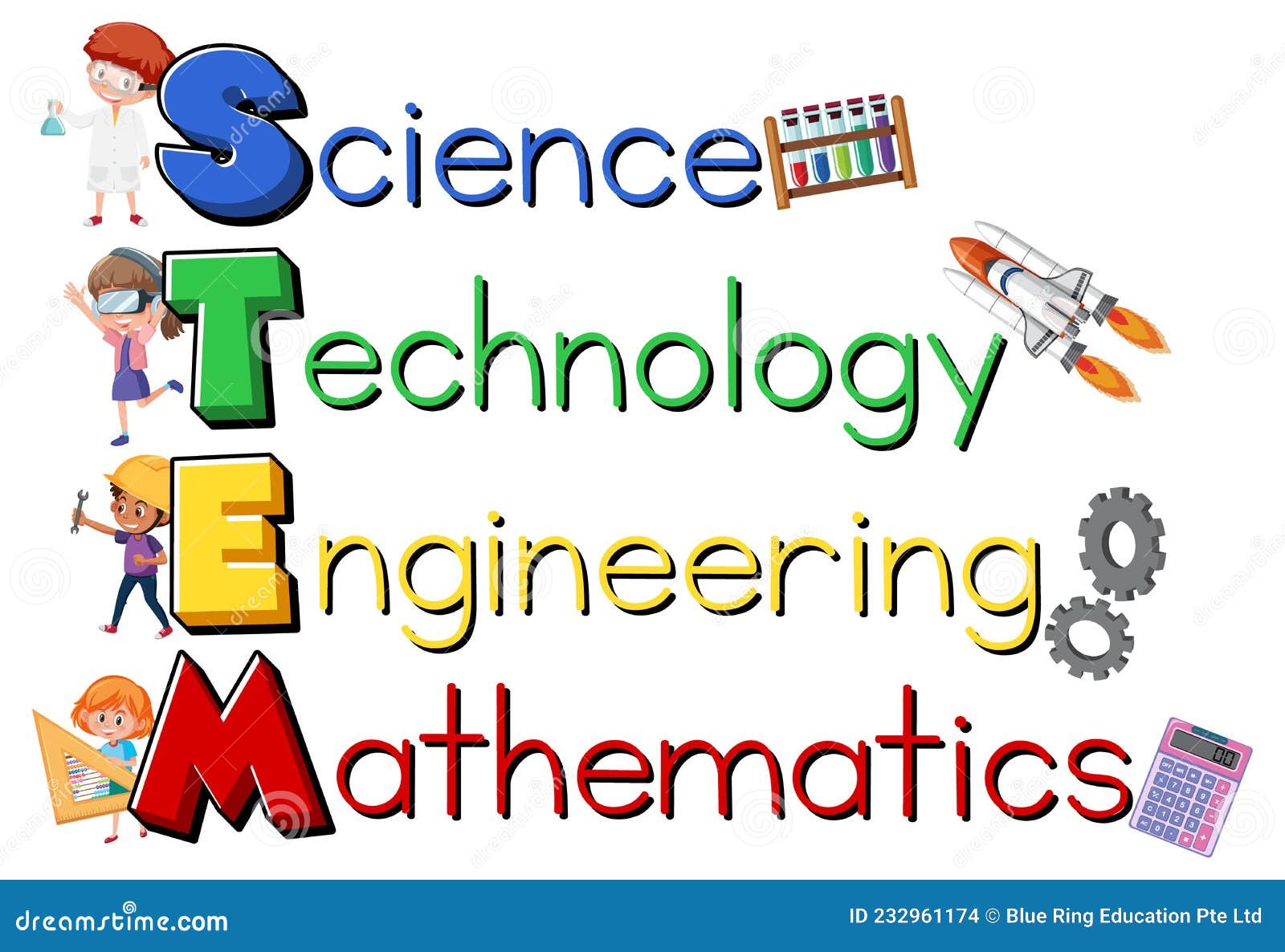 Colourful STEM Education Text Icon Stock Vector - Illustration of idea ...