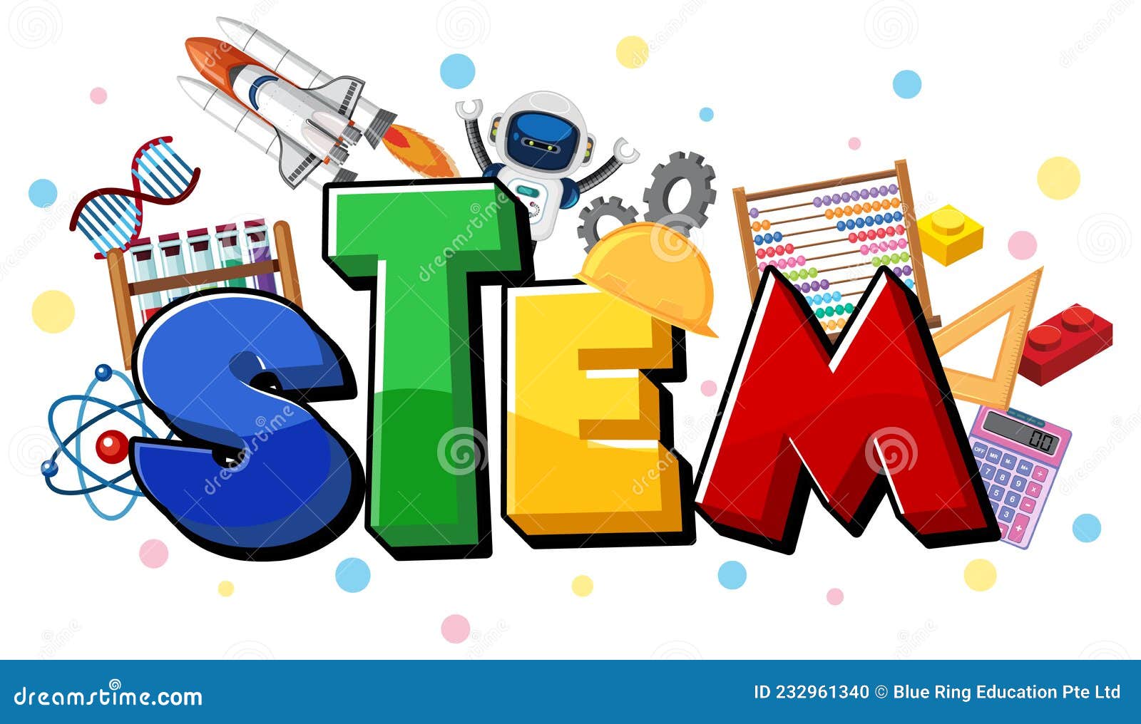 Colourful STEM Education Logo With Learning Elements Vector ...