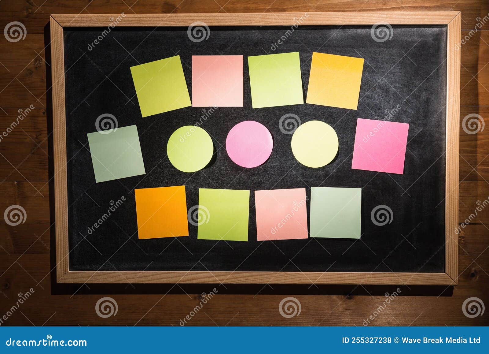 Colourful Sticky Notes on Blackboard Stock Photo - Image of people ...