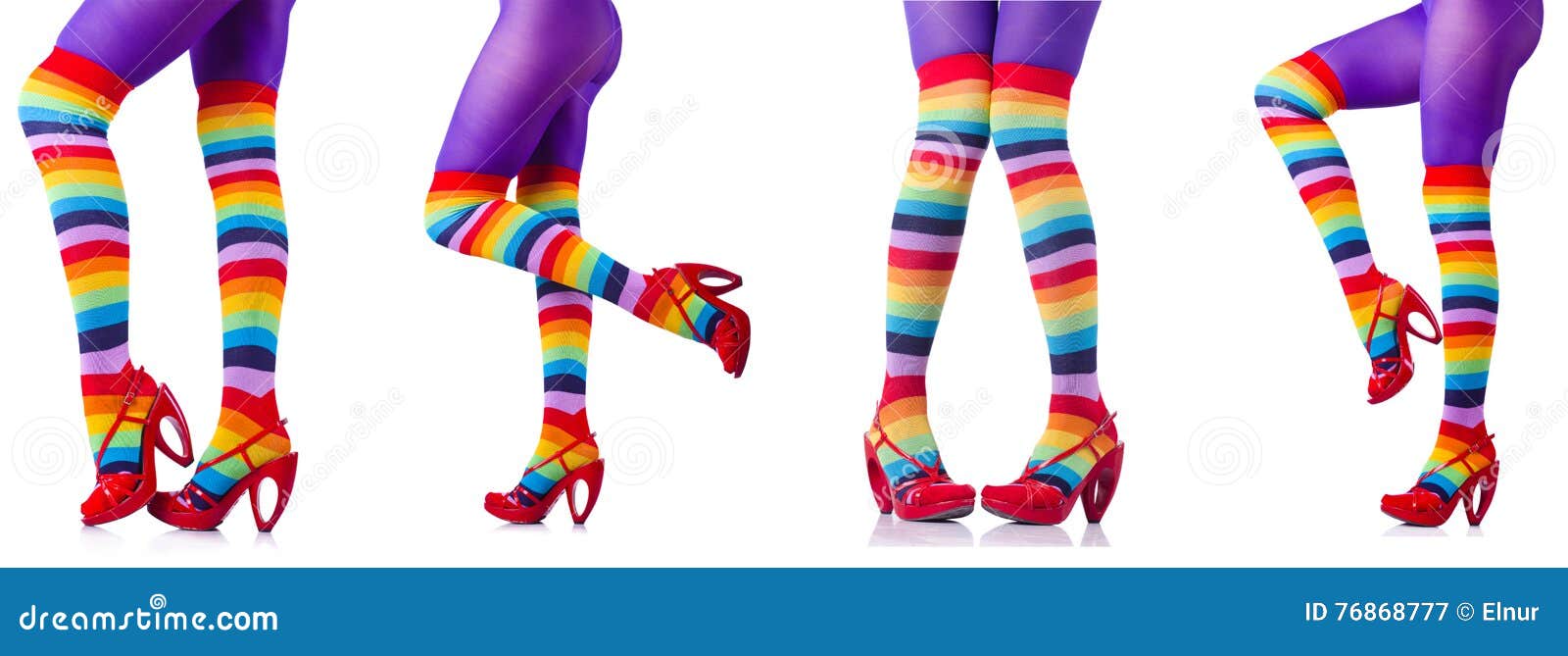 The Colourful Stockings Isolated on White Stock Image - Image of ...
