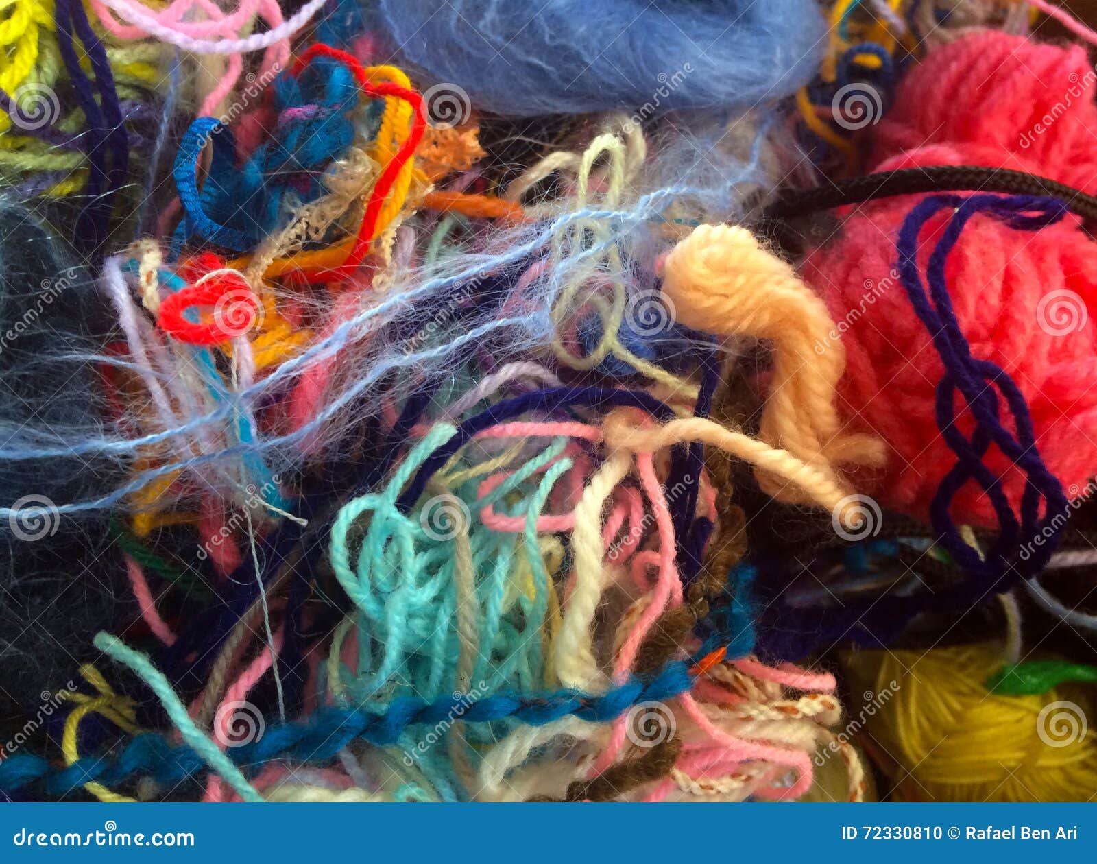 Colourful strings of yarn stock photo. Image of knit - 72330810