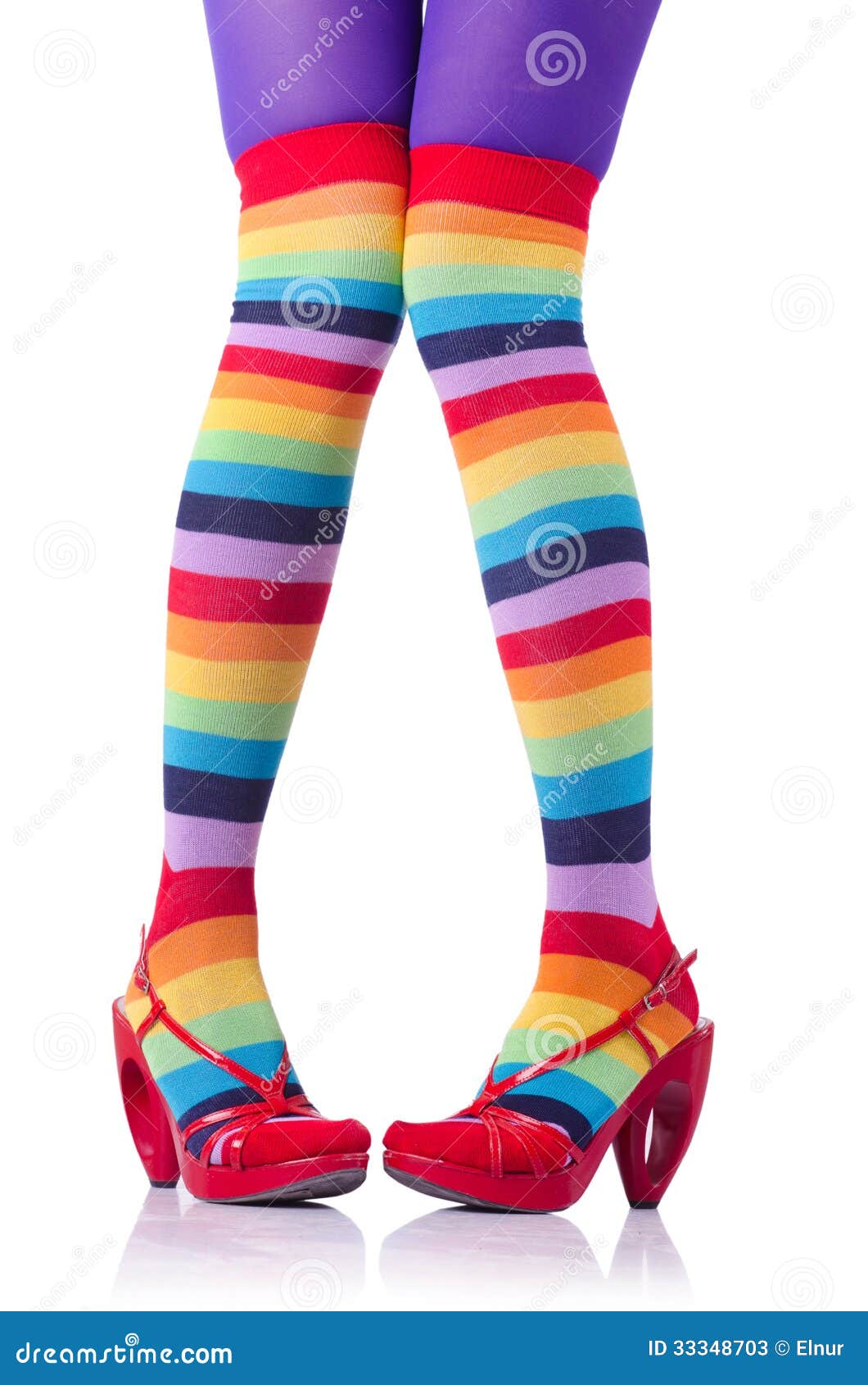 Colourful Striped Stockings Stock Image - Image of model, lady: 33348703