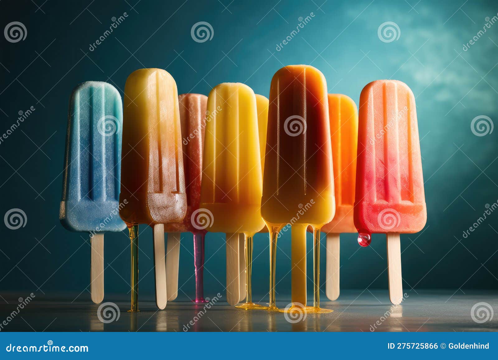 Colourful Summer Popsicles on a Royal Blue Background. Generative AI ...