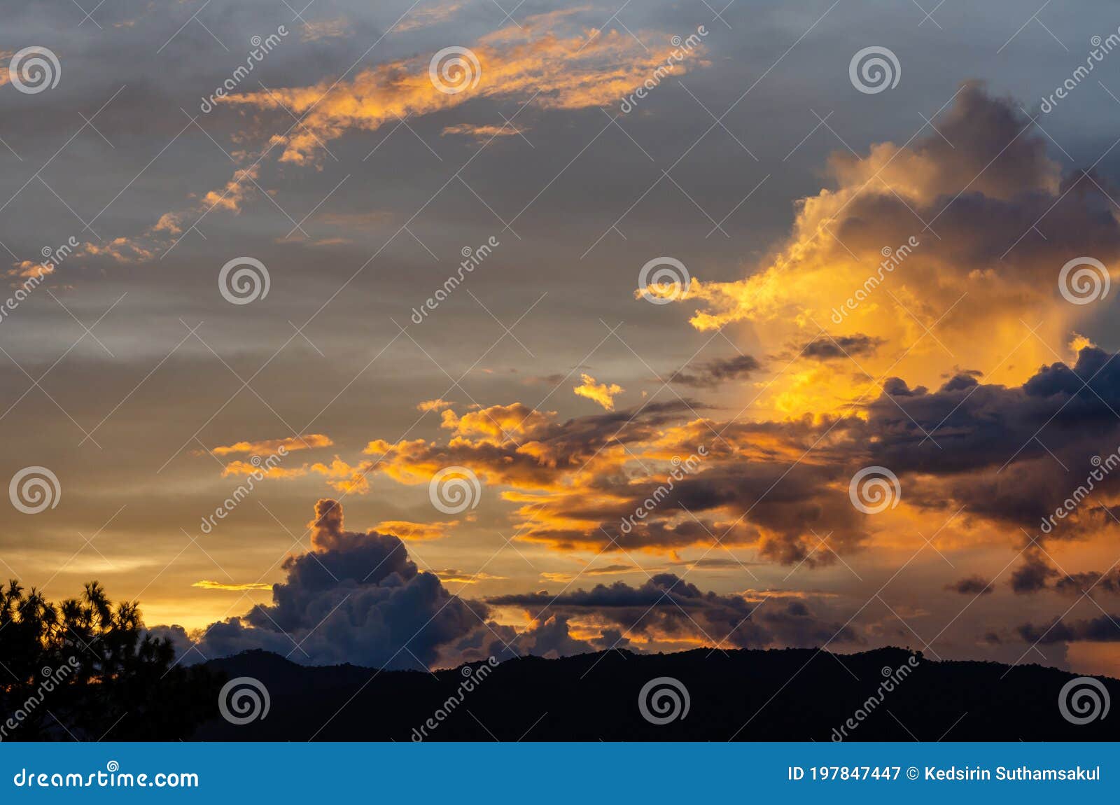 Colourful sunset sky stock image. Image of clouds, colorful - 197847447