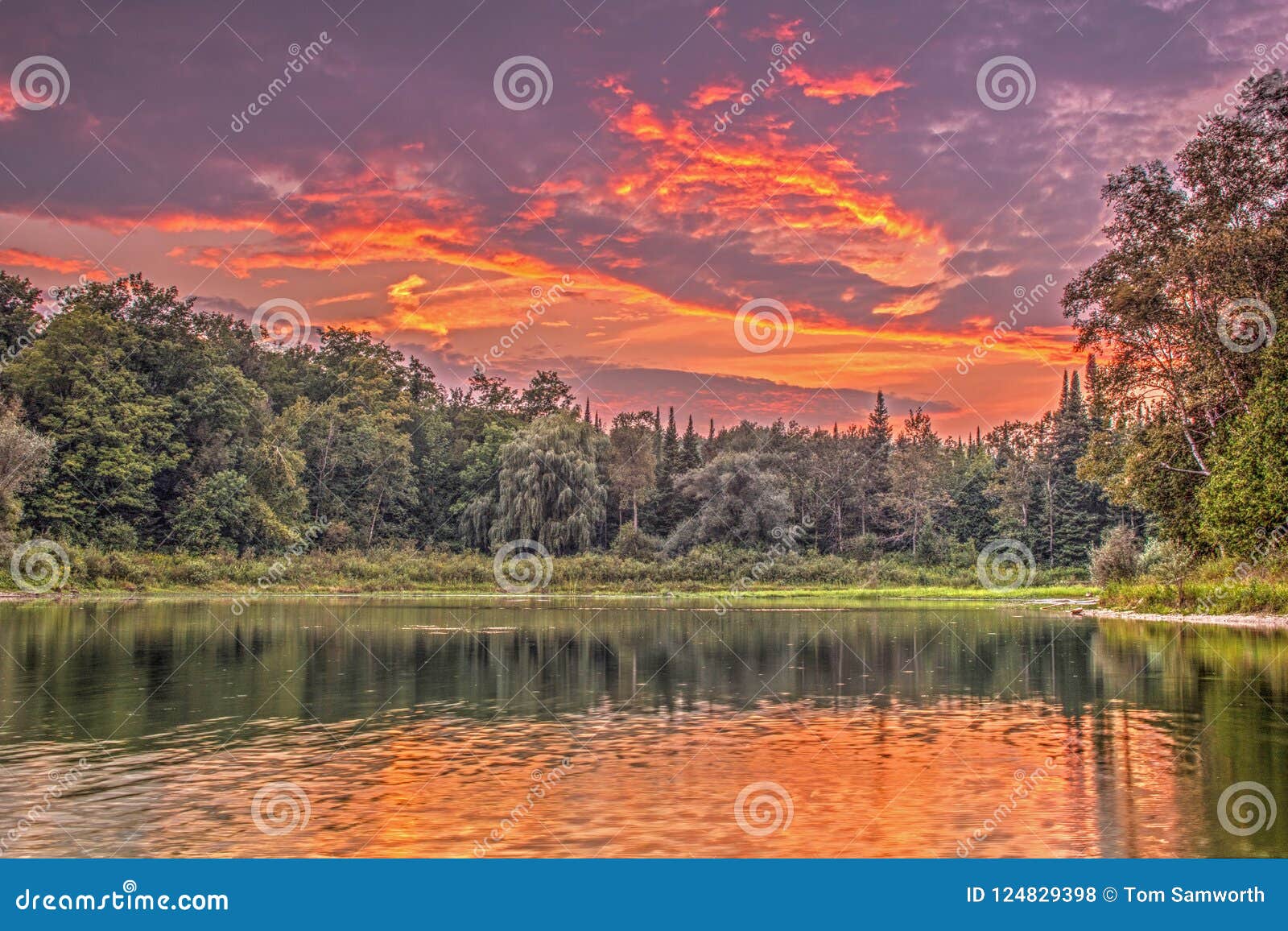 Colourful Sunset at Monora Park with High Cloud Magic Stock Photo ...