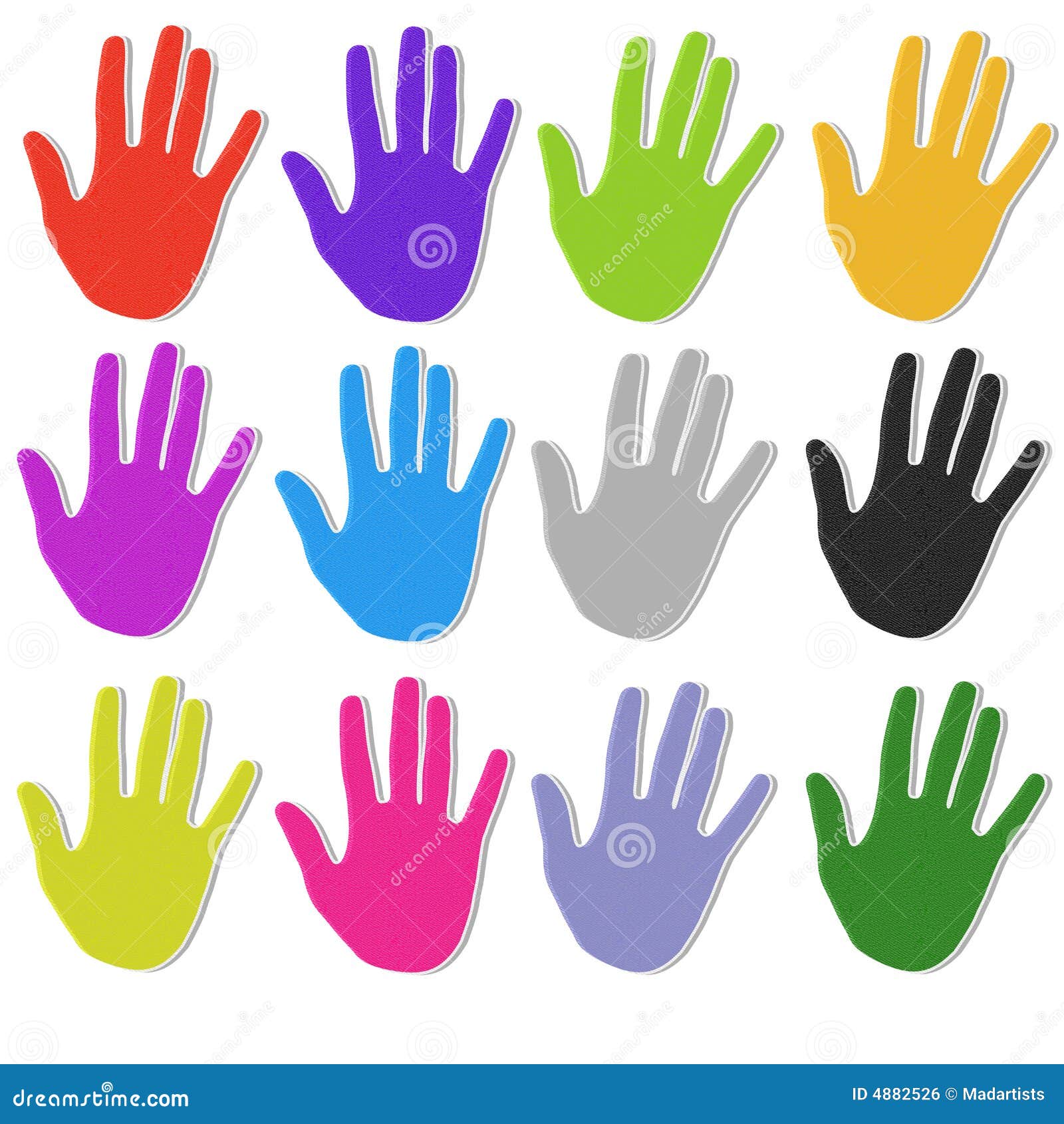 Colourful Textured Hand Icons Stock Illustration - Illustration of ...