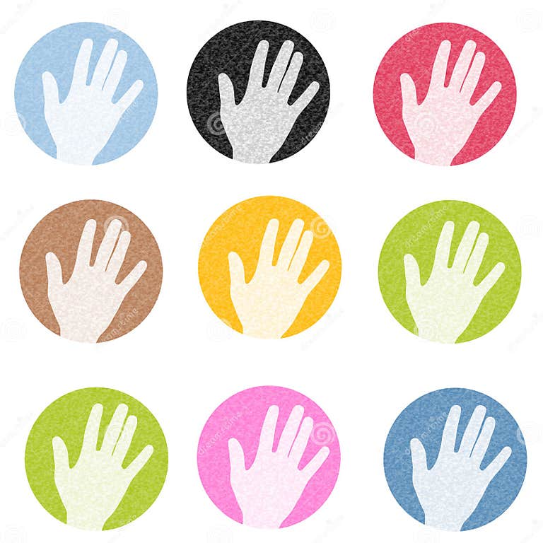 Colourful Textured Hands stock illustration. Illustration of hand - 5576483