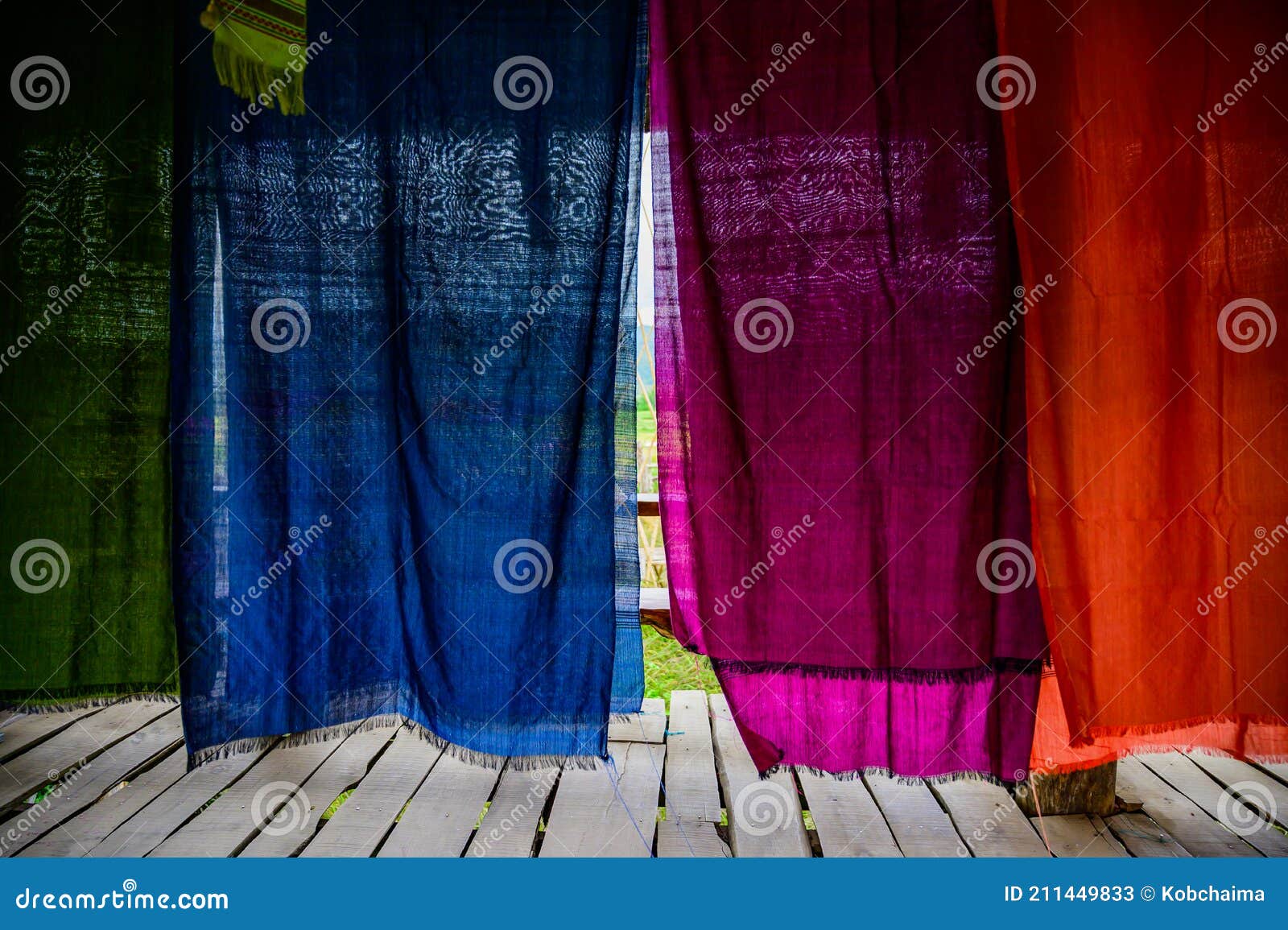 Colourful Thai Cloth in Pua District Stock Image - Image of handmade ...