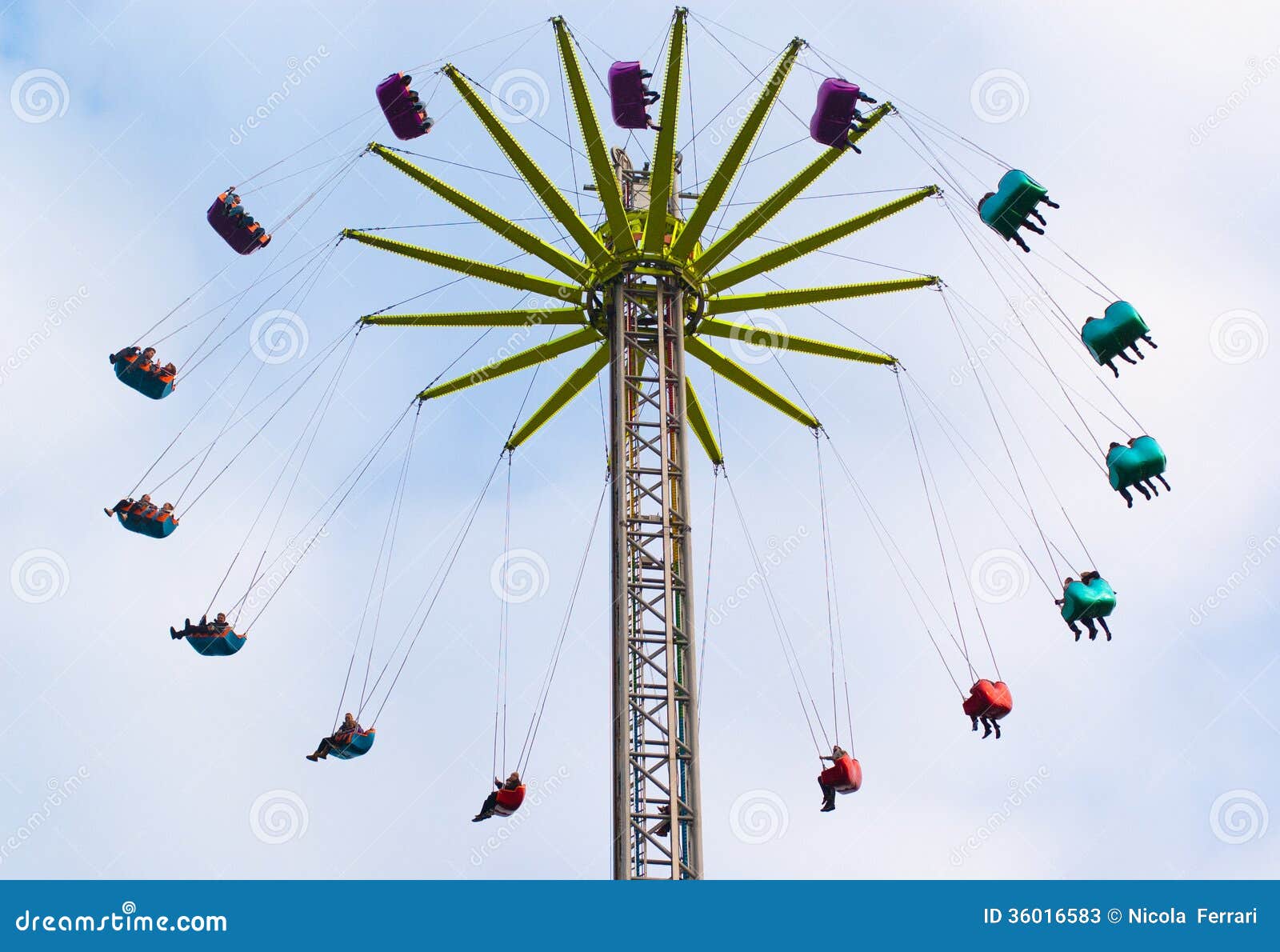 Colourful Theme Park Attraction with Coloured Seats Stock Image - Image ...